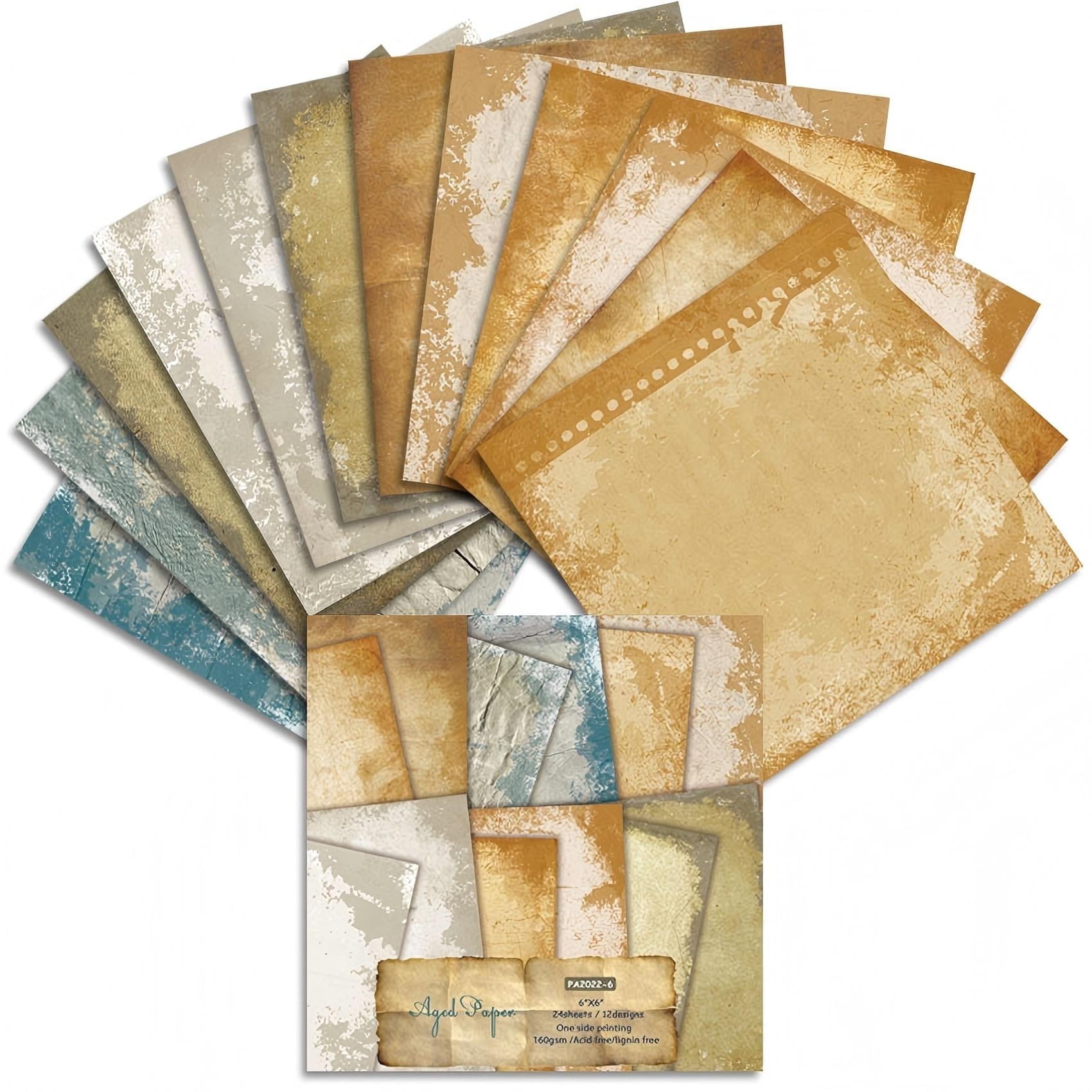 KARDLURY Scrapbooking Cardstock Vintage Paper Pack, 48 Sheets 6'' x 6 ...