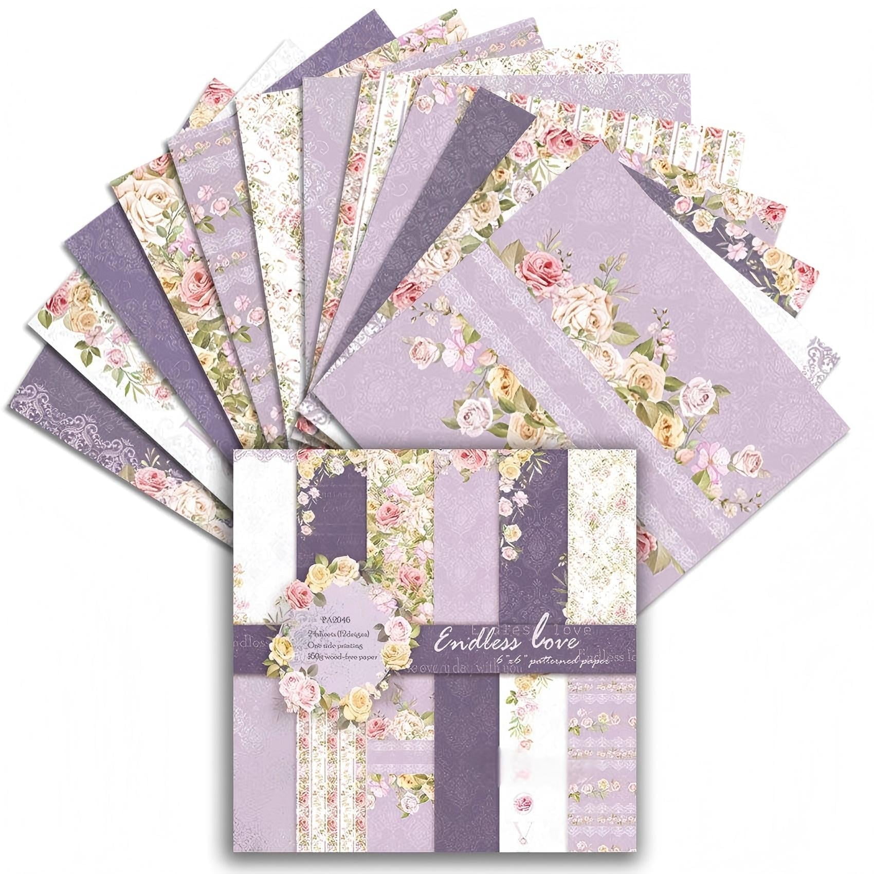 KARDLURY Scrapbooking Cardstock Vintage Paper Pack, 48 Sheets 6'' x 6 ...
