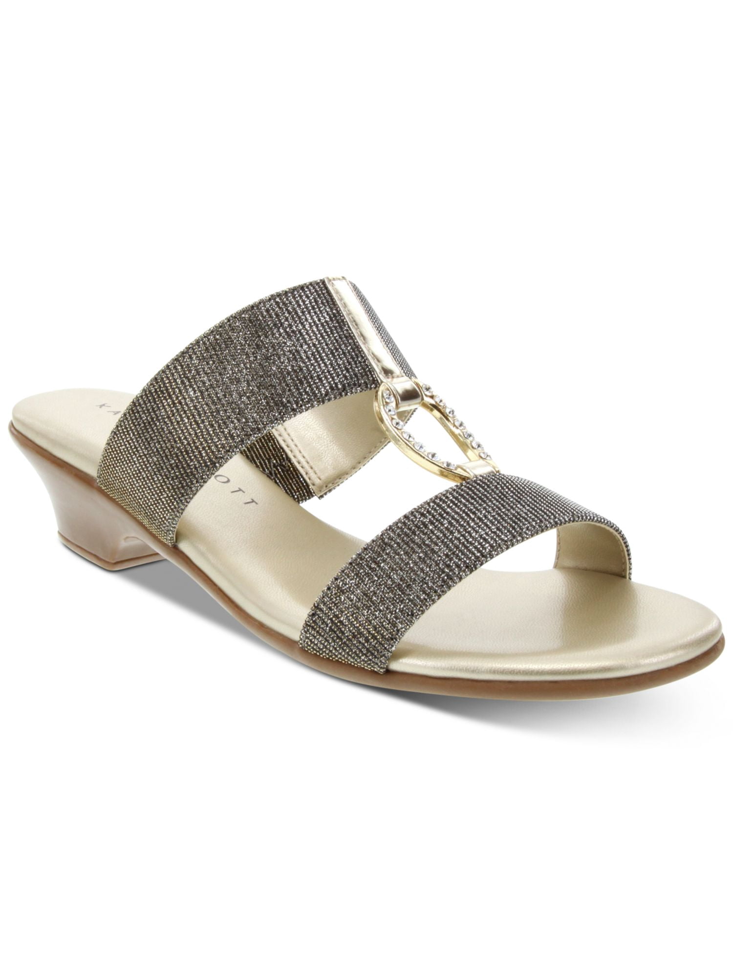 KAREN SCOTT Womens Gray Ring Hardware Metallic Eanna Round Toe Kitten ...