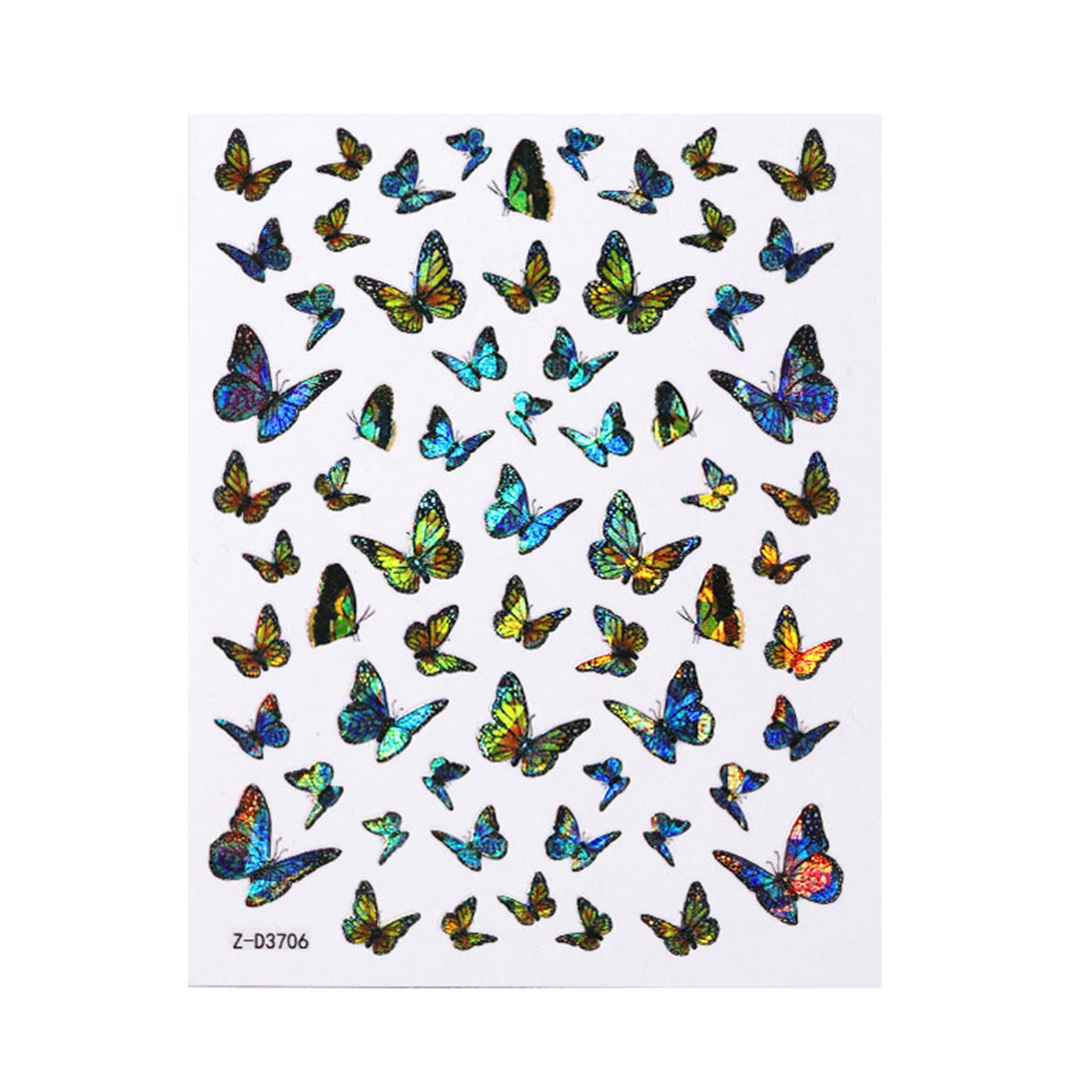 KARLSITEK 12 Sheets Butterfly Nail Art Stickers Decals, Self-Adhesive ...