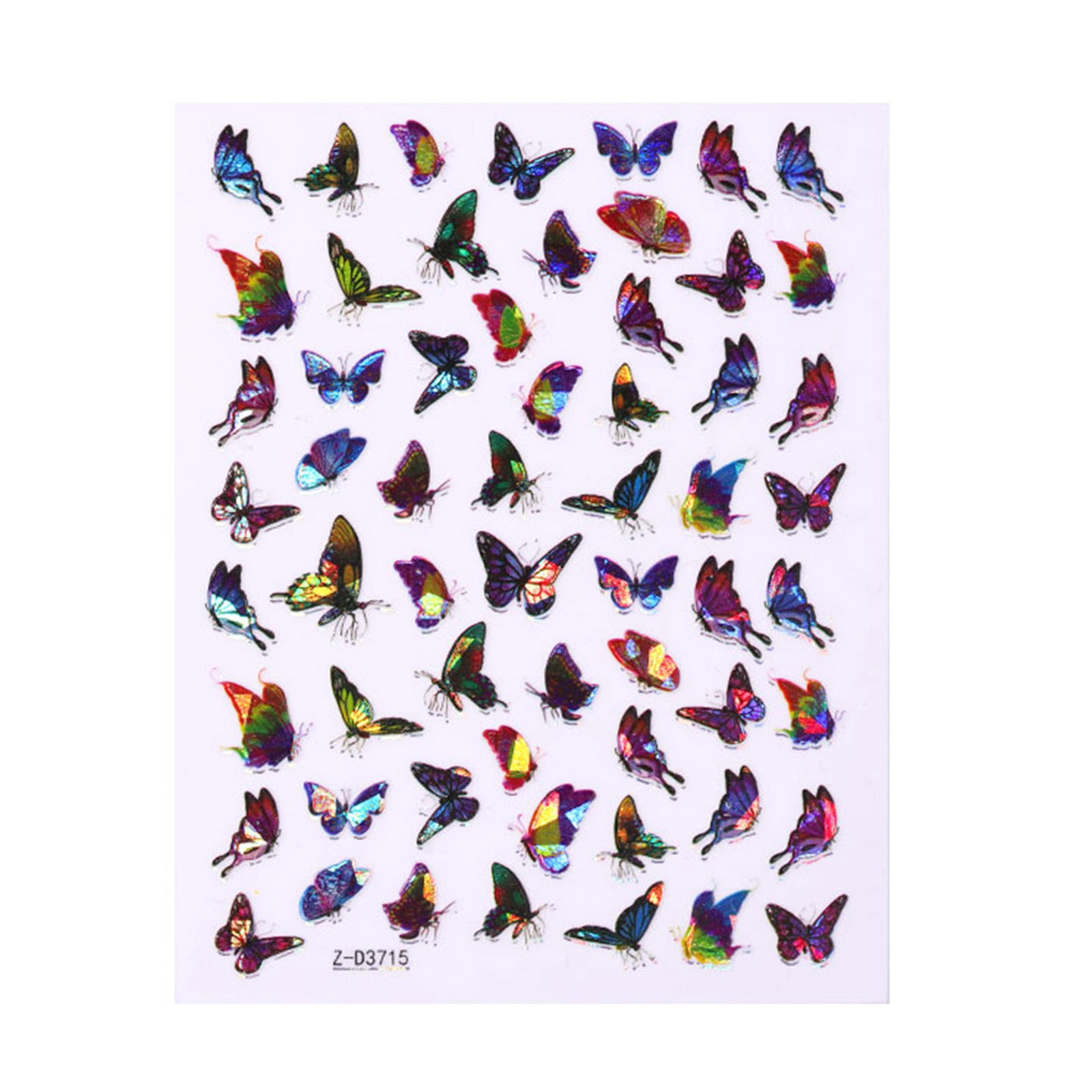 KARLSITEK 12 Sheets Butterfly Nail Art Stickers Decals, Self-Adhesive ...