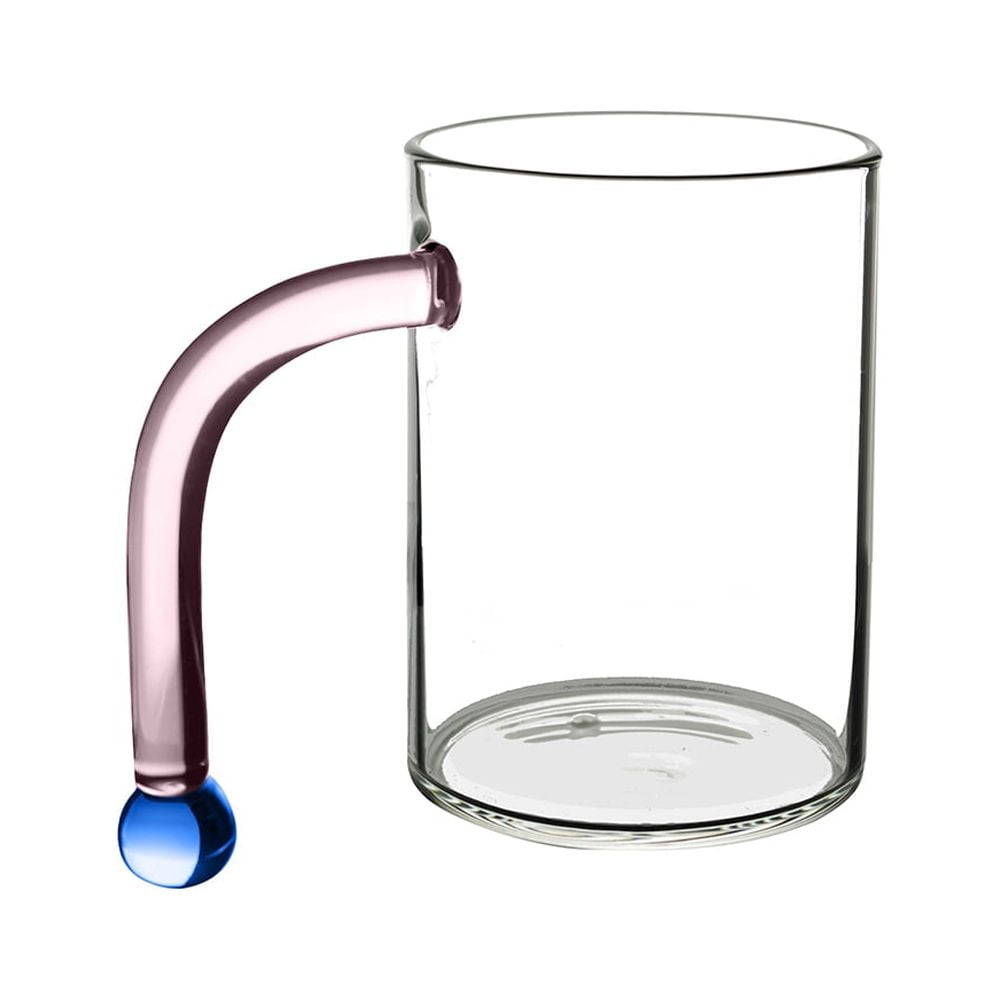 KARLSITEK Colorful Handle Glass Mug Cup Heat-resistant Coffee Cup ...