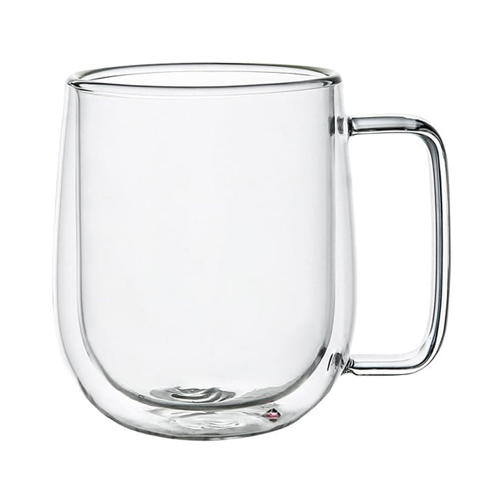 KARLSITEK Double Walled Glass Coffee Cup with Handle Round Transparent ...