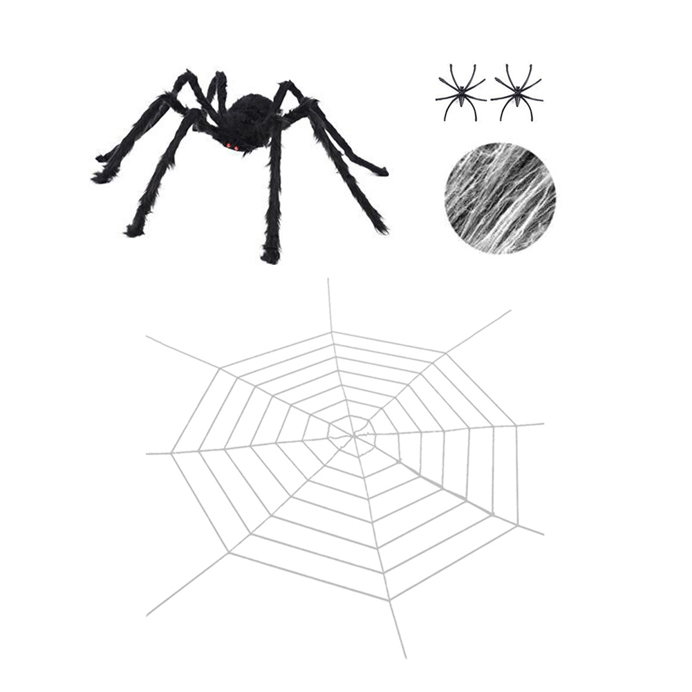 KARLSITEK Halloween Realistic Spider Decorations Set Outdoor Giant ...