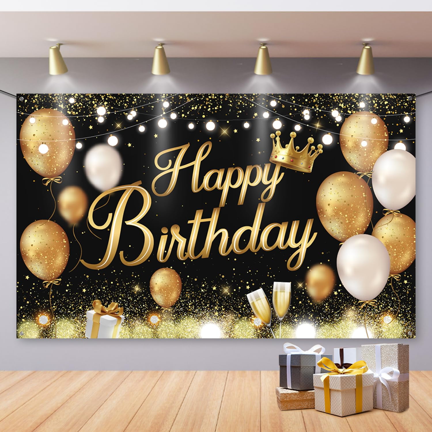 KARLURE Happy Birthday Decorations YPF5 Backdrop,Happy Birthday Banner ...