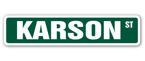 KARSON Street Sign Childrens Name Room Sign | Indoor/Outdoor | 36" Wide ...