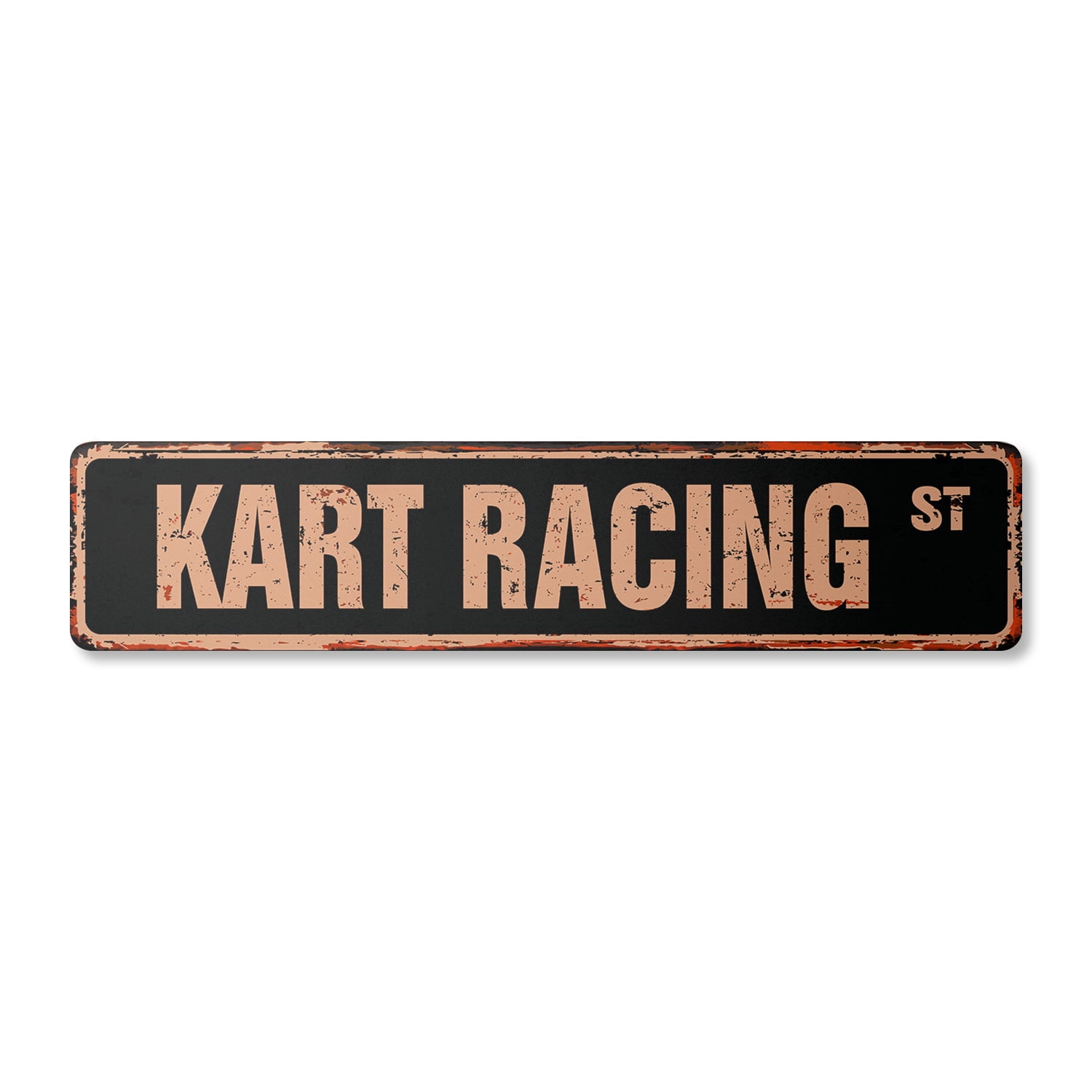 KART RACING Vintage Plastic Street Sign race racer competition tony ...