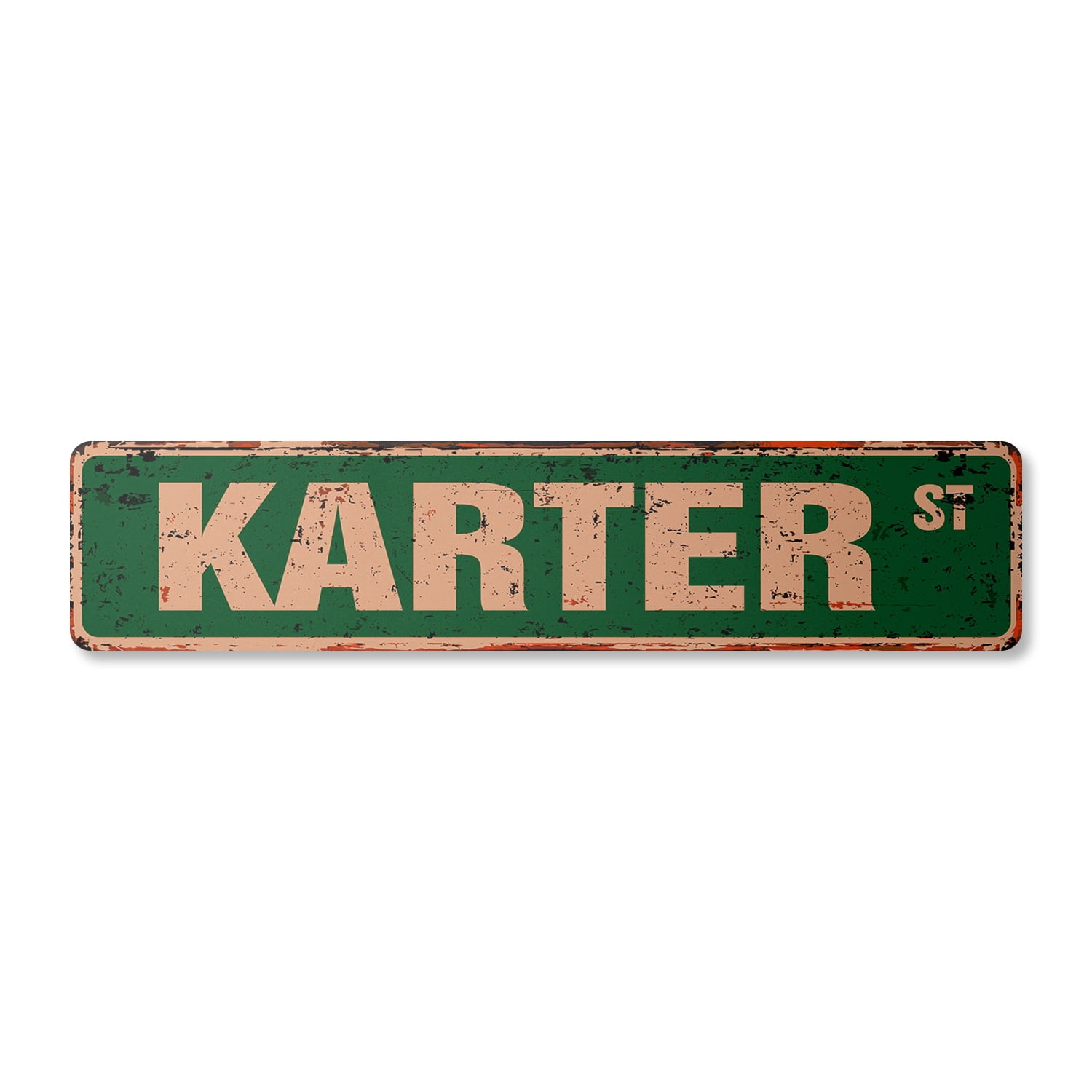 KARTER Vintage Plastic Street Sign Childrens Name Room Sign | Indoor ...