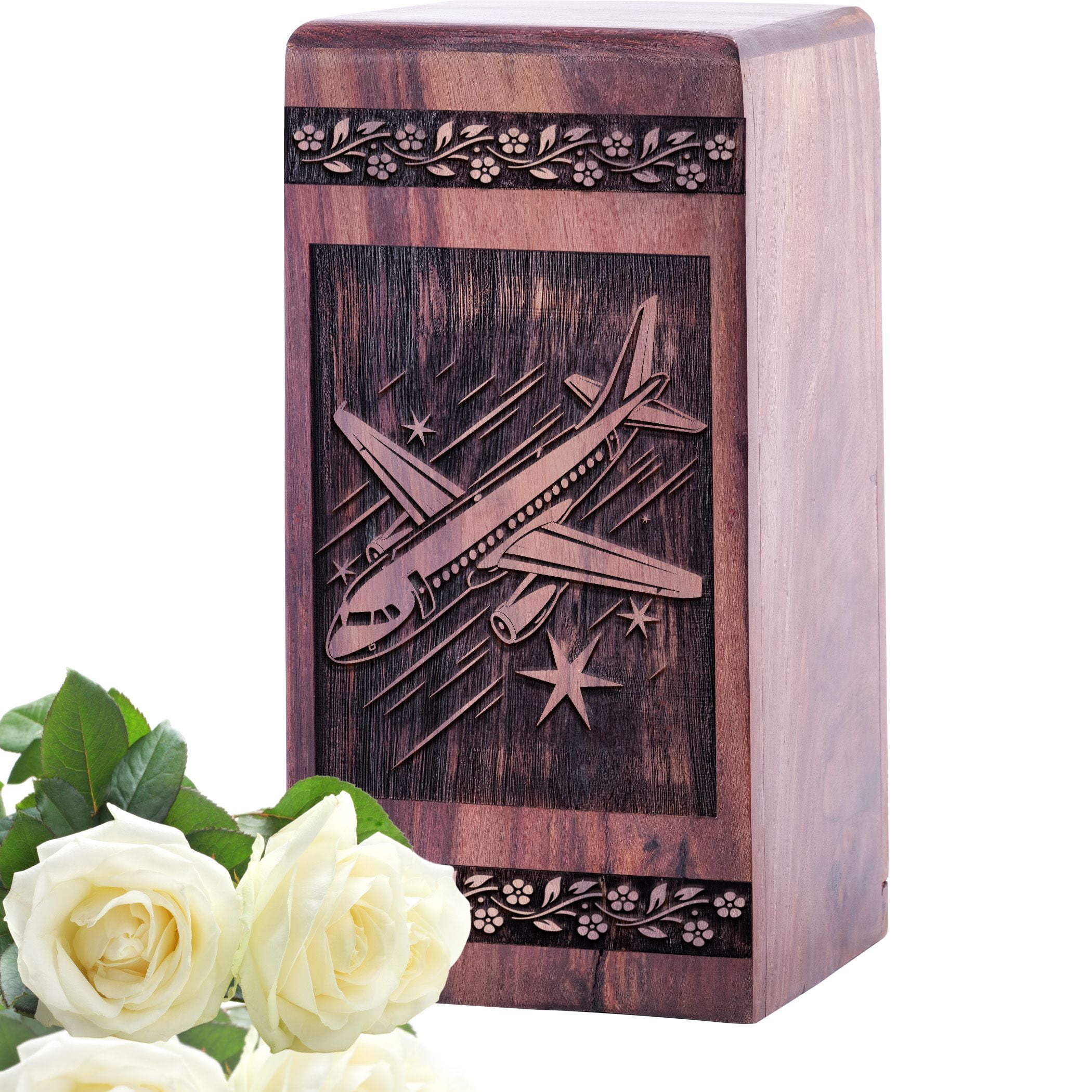 KARYLIZ Airplane Wooden Urns Ashes - Human Urns For Ashes - Large Urns ...