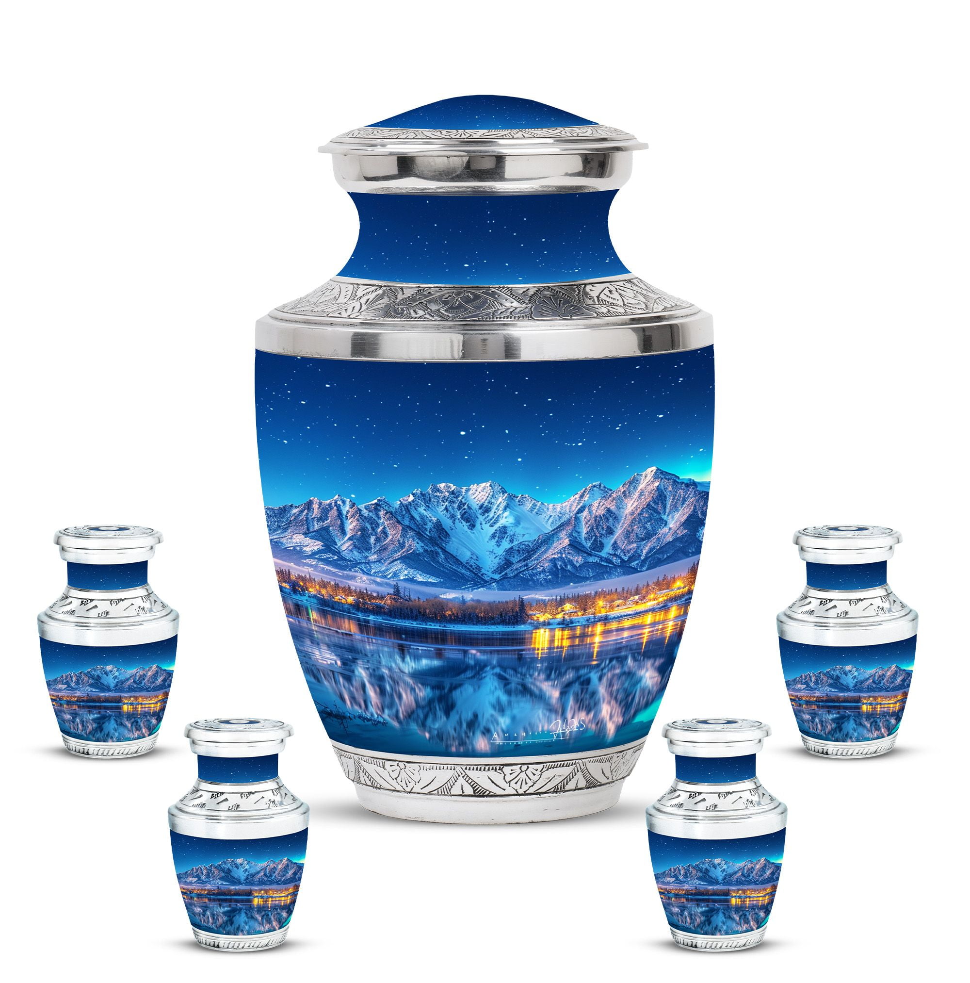 KARYLIZ Aurora Borealis Keepsakes For Ashes Of Loved Ones - Purple Urns ...