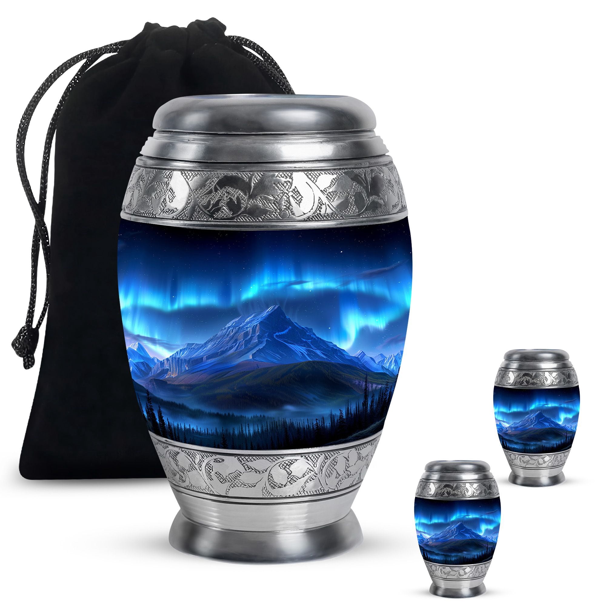 KARYLIZ Aurora Borealis Mini Urns For Ashes - Funeral Urns For Adult ...