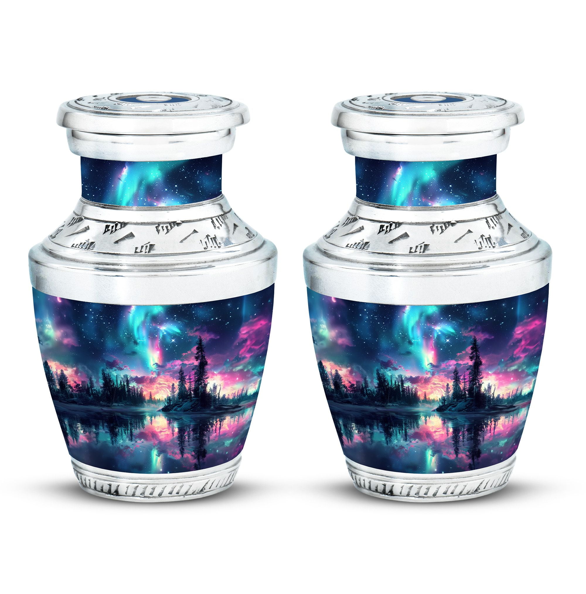 KARYLIZ Aurora Borealis Small Urns For Human Ashes Keepsake - Funeral ...