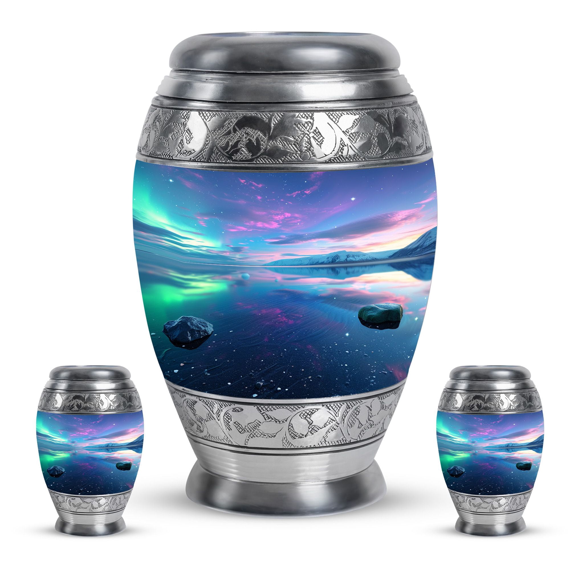 KARYLIZ Aurora Borealis Urn For Ash - Urn For Women Human Ashes ...