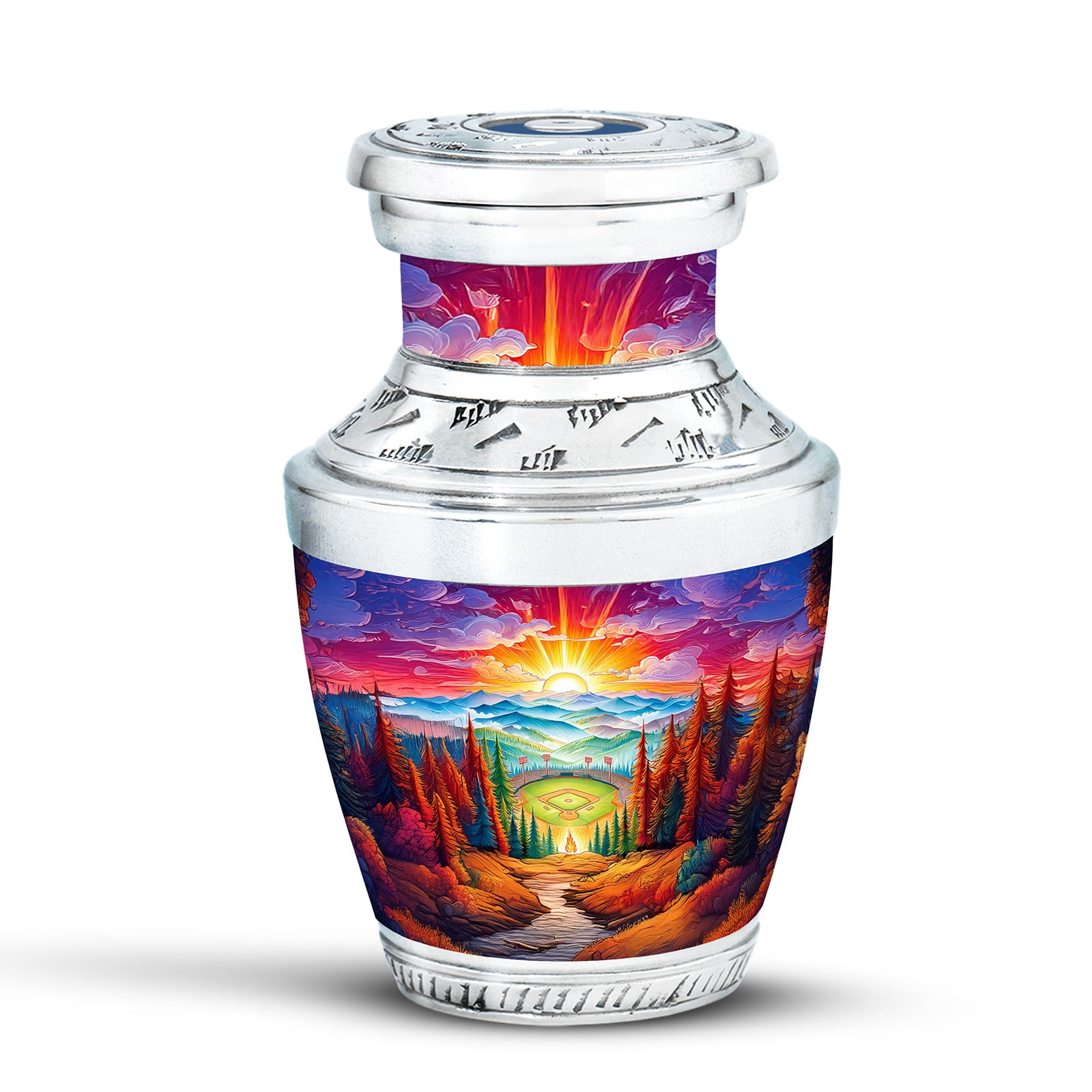 KARYLIZ Baseball Cremation Urn - Red Sunset Urns For Human Ashes Adult ...