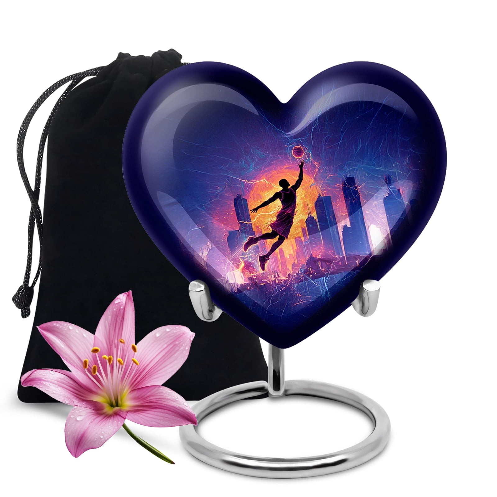 KARYLIZ Basketball Funeral Urn For Ashes Adult Female - Heart Shaped ...