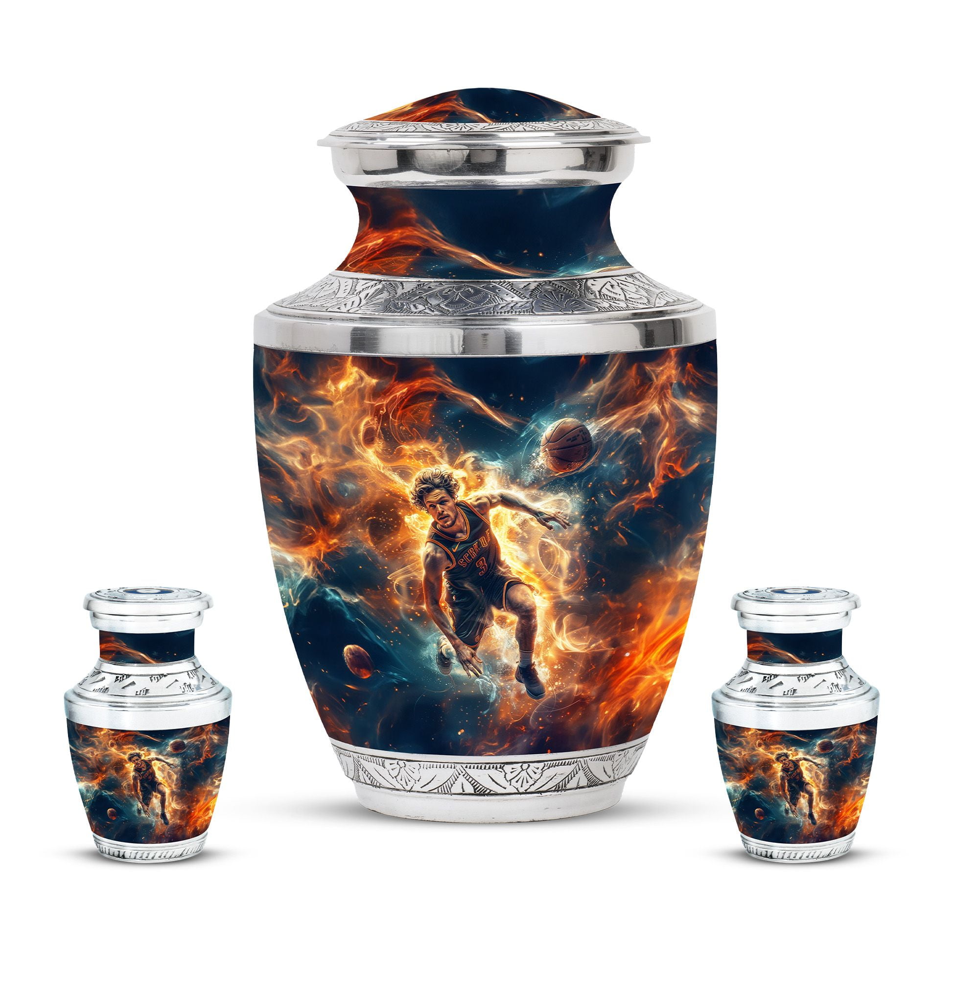 KARYLIZ Basketball Funeral Urns For Adult Ashes Men – Large Decorative ...