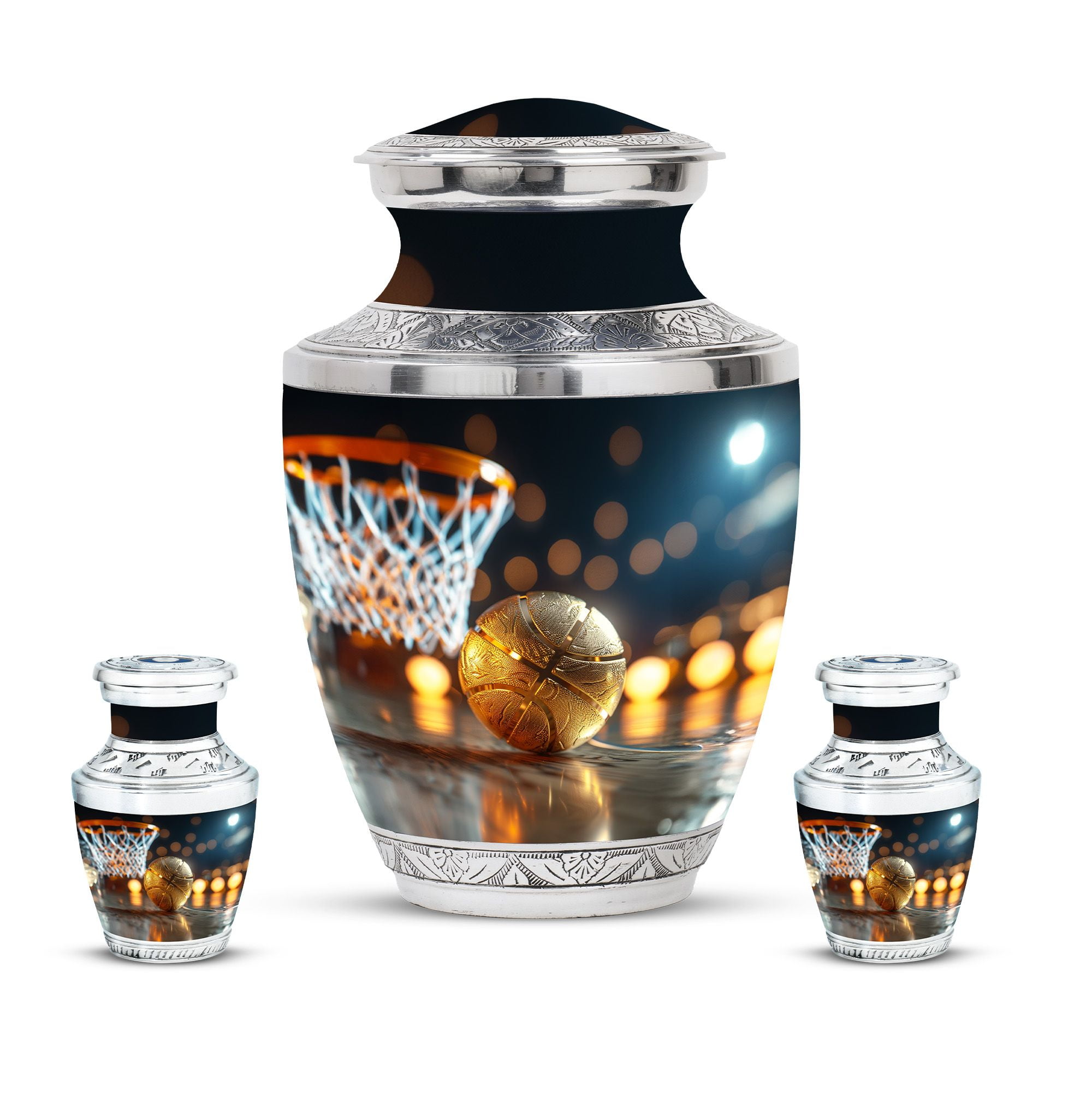 KARYLIZ Basketball Urn – Cremation Urns For Human Ashes – Black ...