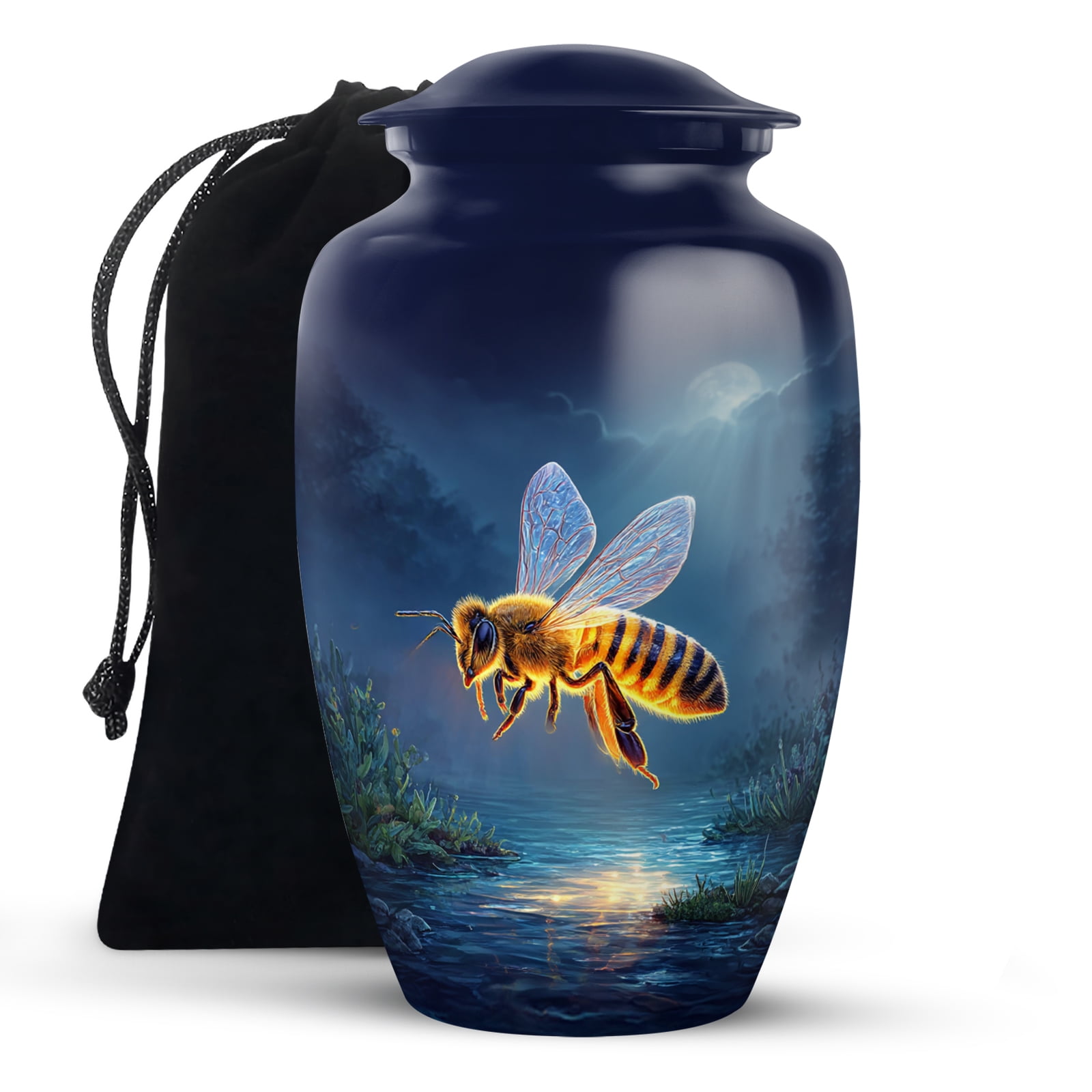 KARYLIZ Bee Urn - Cremation Urns For Human Ashes - Large Blue Funeral ...