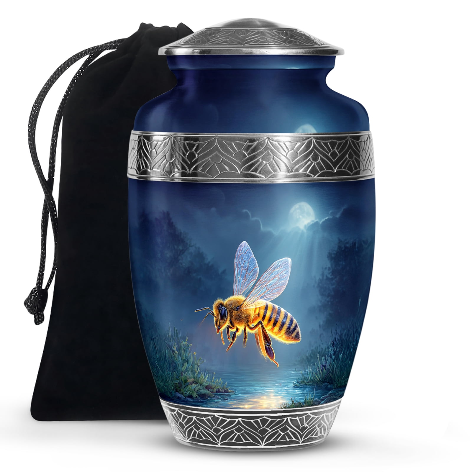 KARYLIZ Bee Urn - Cremation Urns For Human Ashes - Large Blue Memorial ...