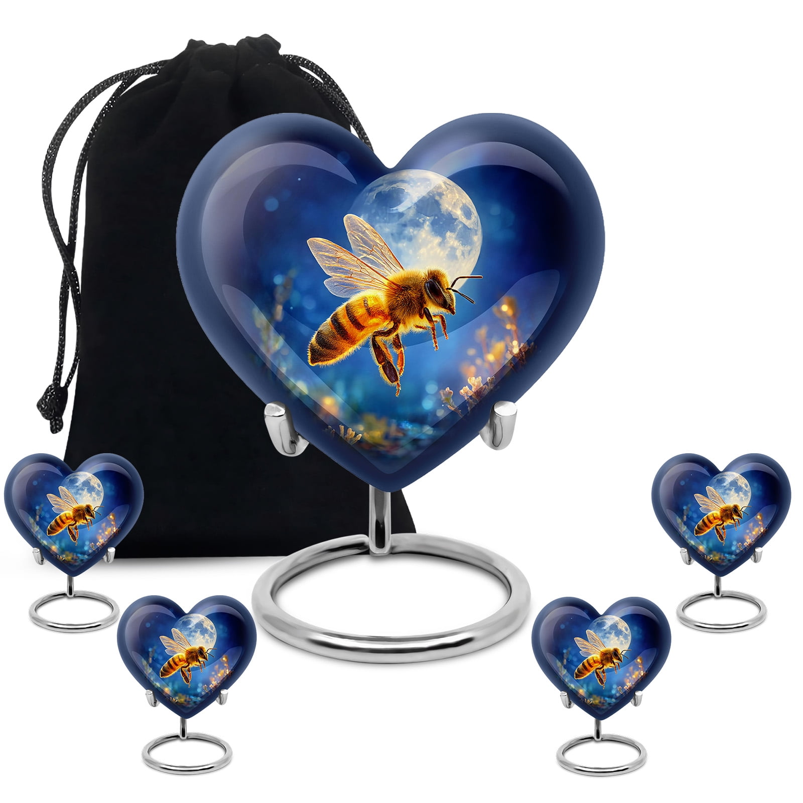 KARYLIZ Bee Urns for Adult Female - Heart Shaped Urns For Human Ashes ...