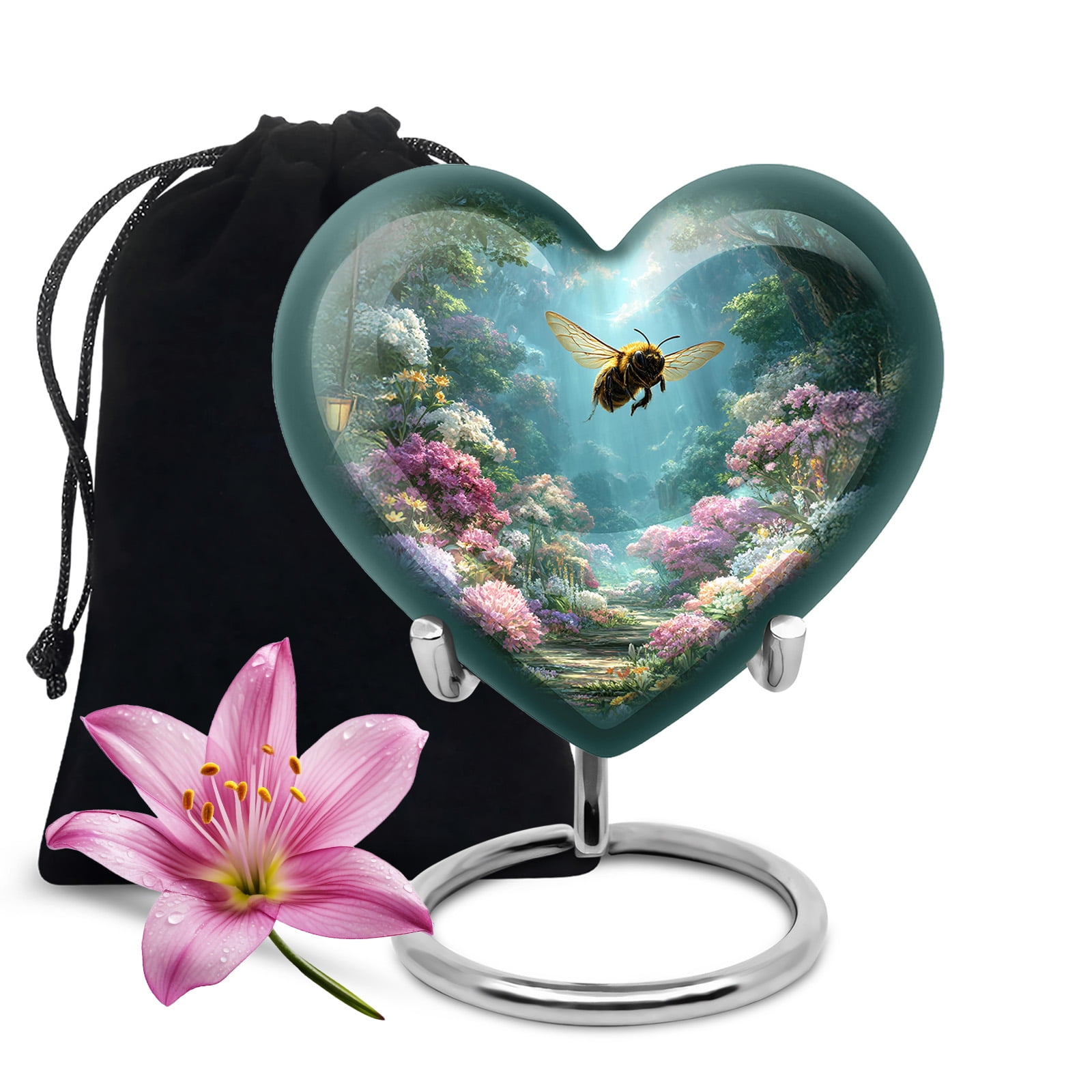 KARYLIZ Bee Urns for Adult Female Ashes - Heart Shaped Cremation Urns ...