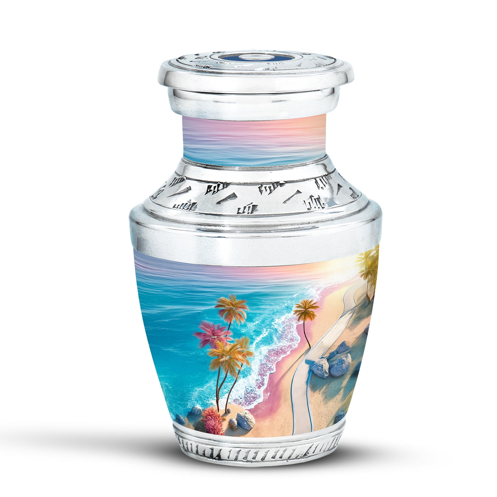 KARYLIZ Blue Ocean Beach Urns For Human Ashes Adult Man, Ashes ...
