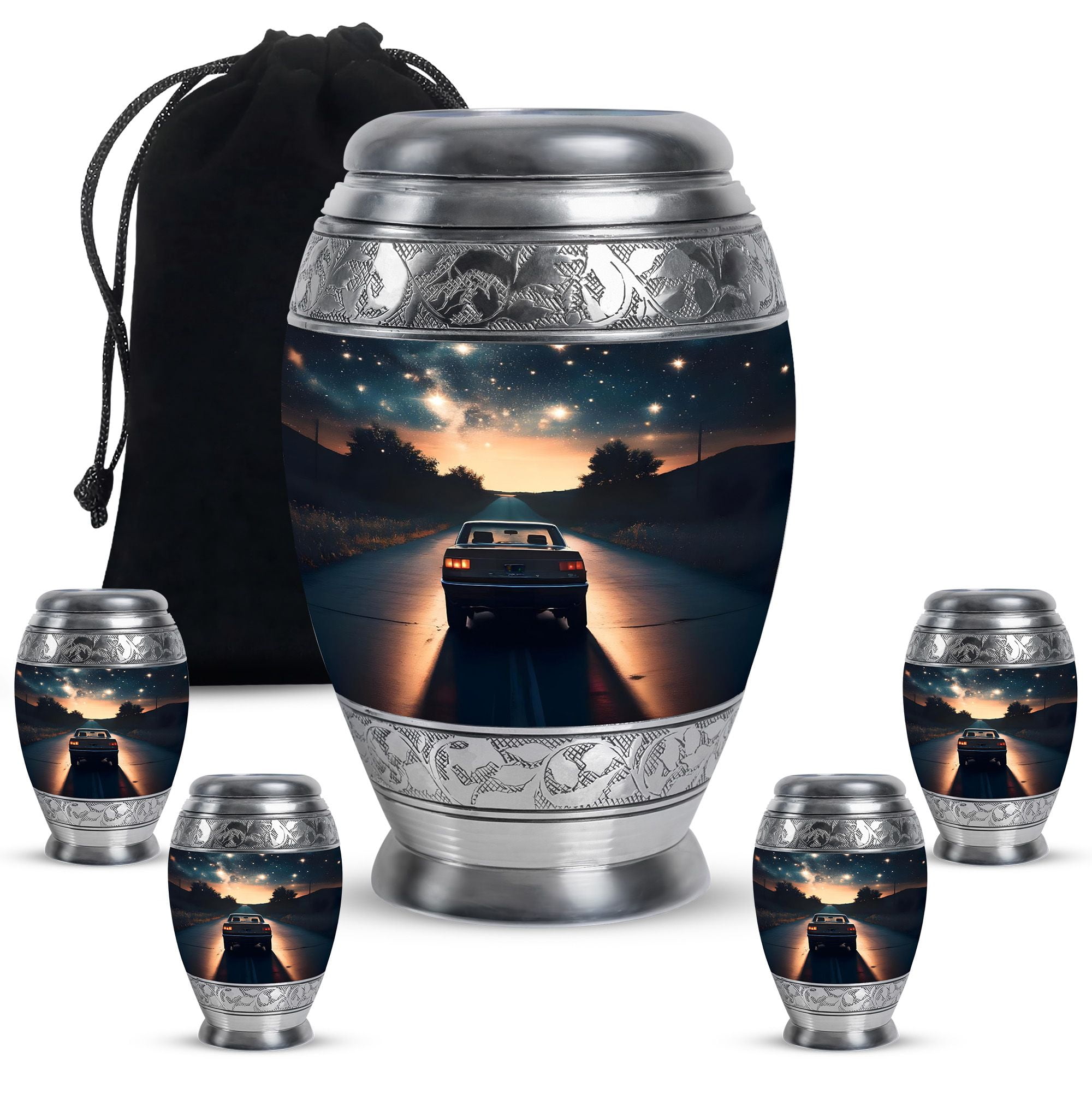 KARYLIZ Blue Vinatge Classical Car Cremation Urn Human Ashes ...