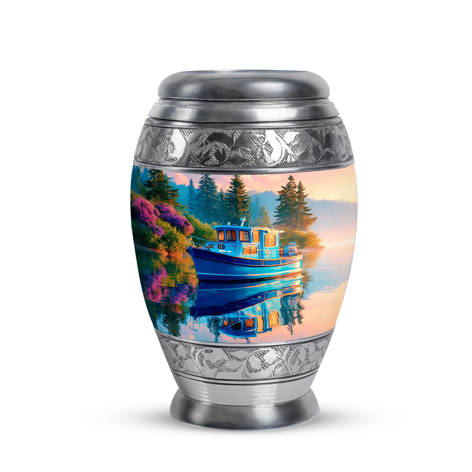 KARYLIZ Boat Urn - Small Cremation Urn For Mom & Dad - Blue Memorial ...