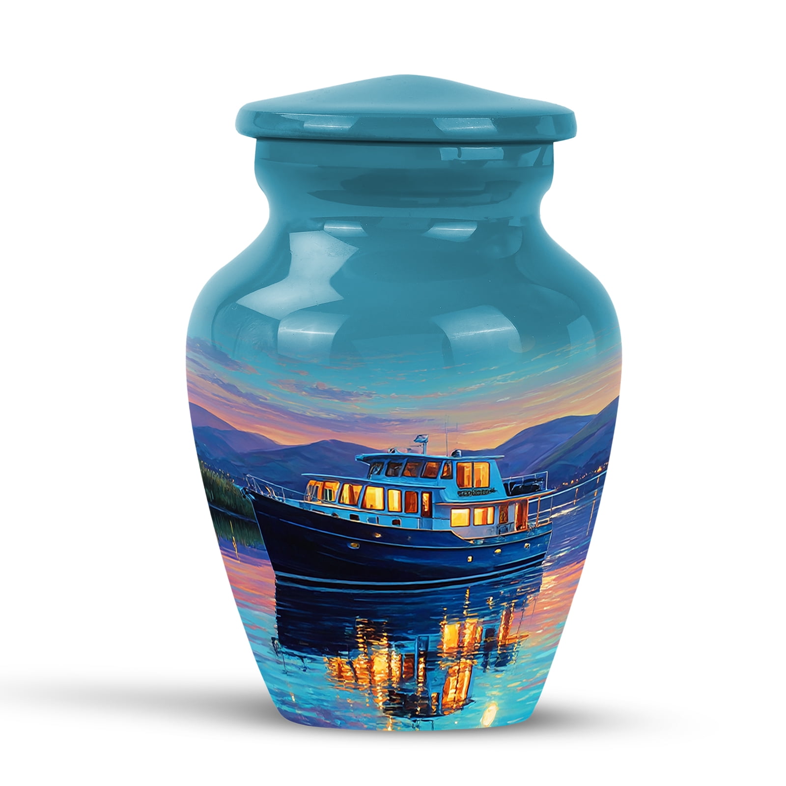 KARYLIZ Boat Urn for Ashes Adult Male - Small Blue Funeral Urn For ...