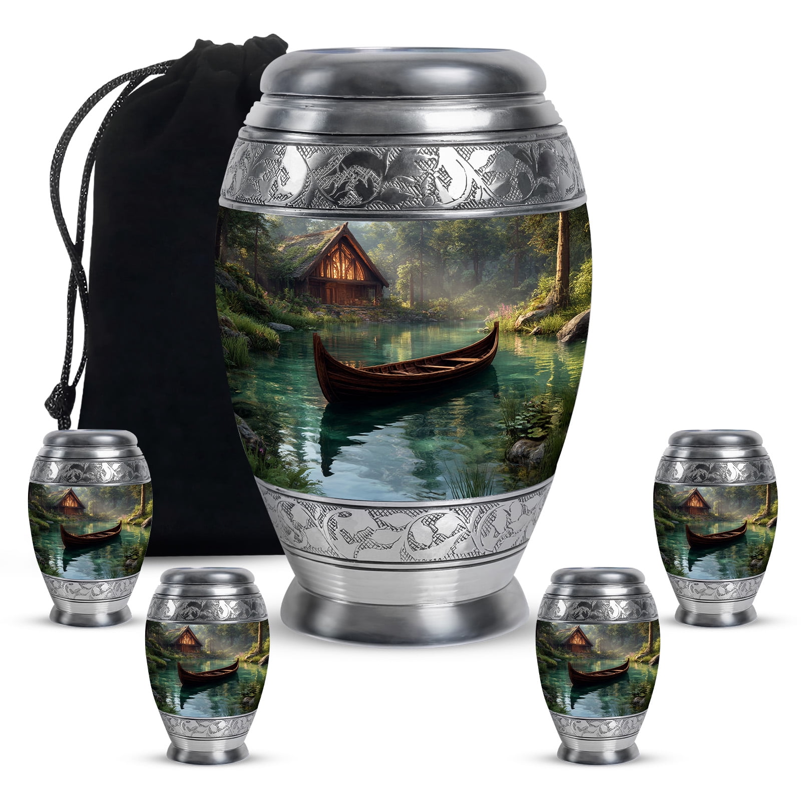 KARYLIZ Boat Urns for Human Ashes Adult Man - Green Large Cremation Urn ...