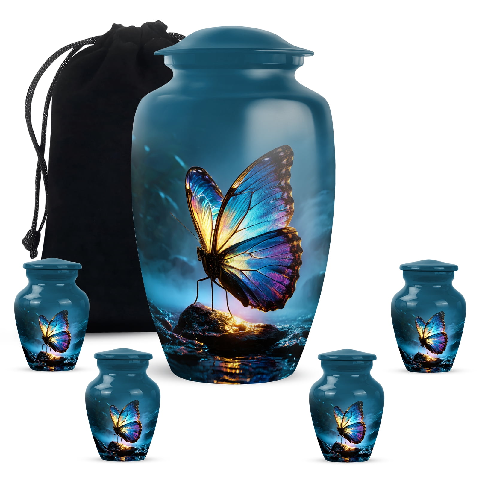 KARYLIZ Butterfly Cremation Urns for Adult Ashes, Mountaion Waterfall ...