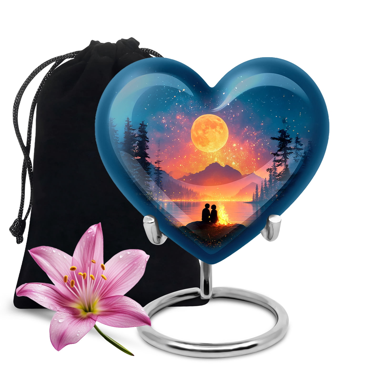 KARYLIZ Campfire Urn - Heart Shaped Memorial Urn for Family - Ash ...