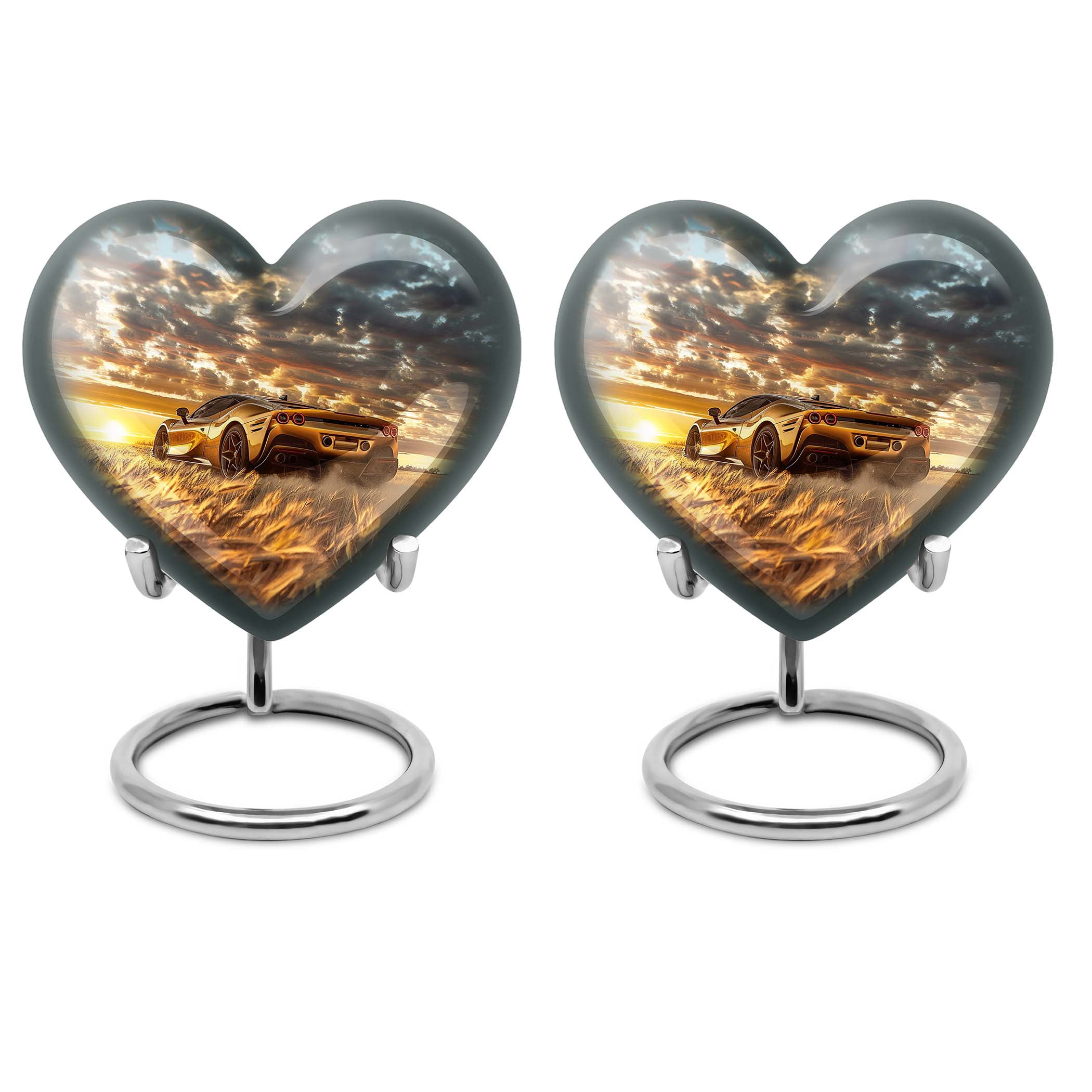 KARYLIZ Car Urn - Heart Shaped Urns For Human Ashes - 3 Inch, Pack of 2 ...