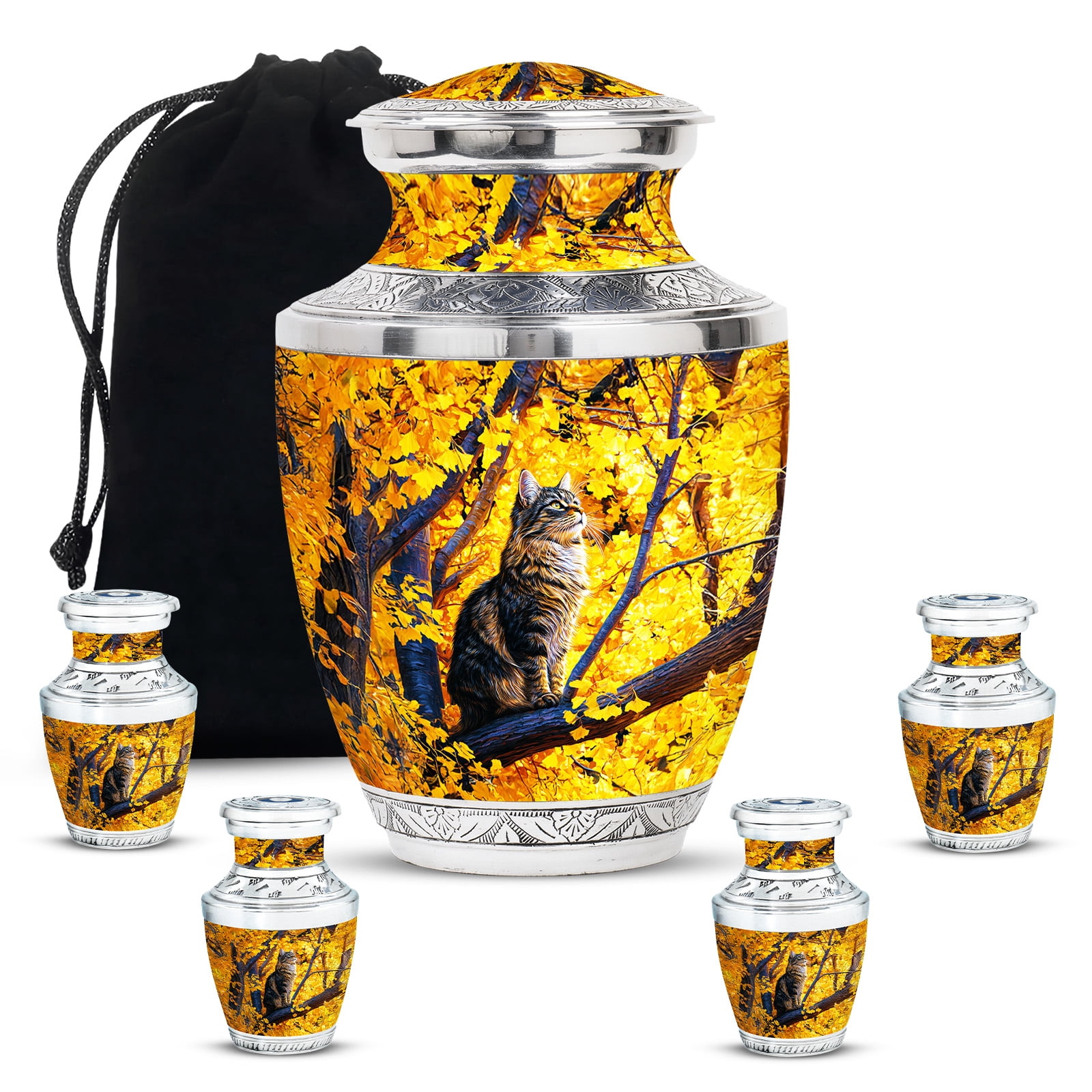 KARYLIZ Cat Cremation Urns For Human Ashes Adult Female - Brown Mini ...