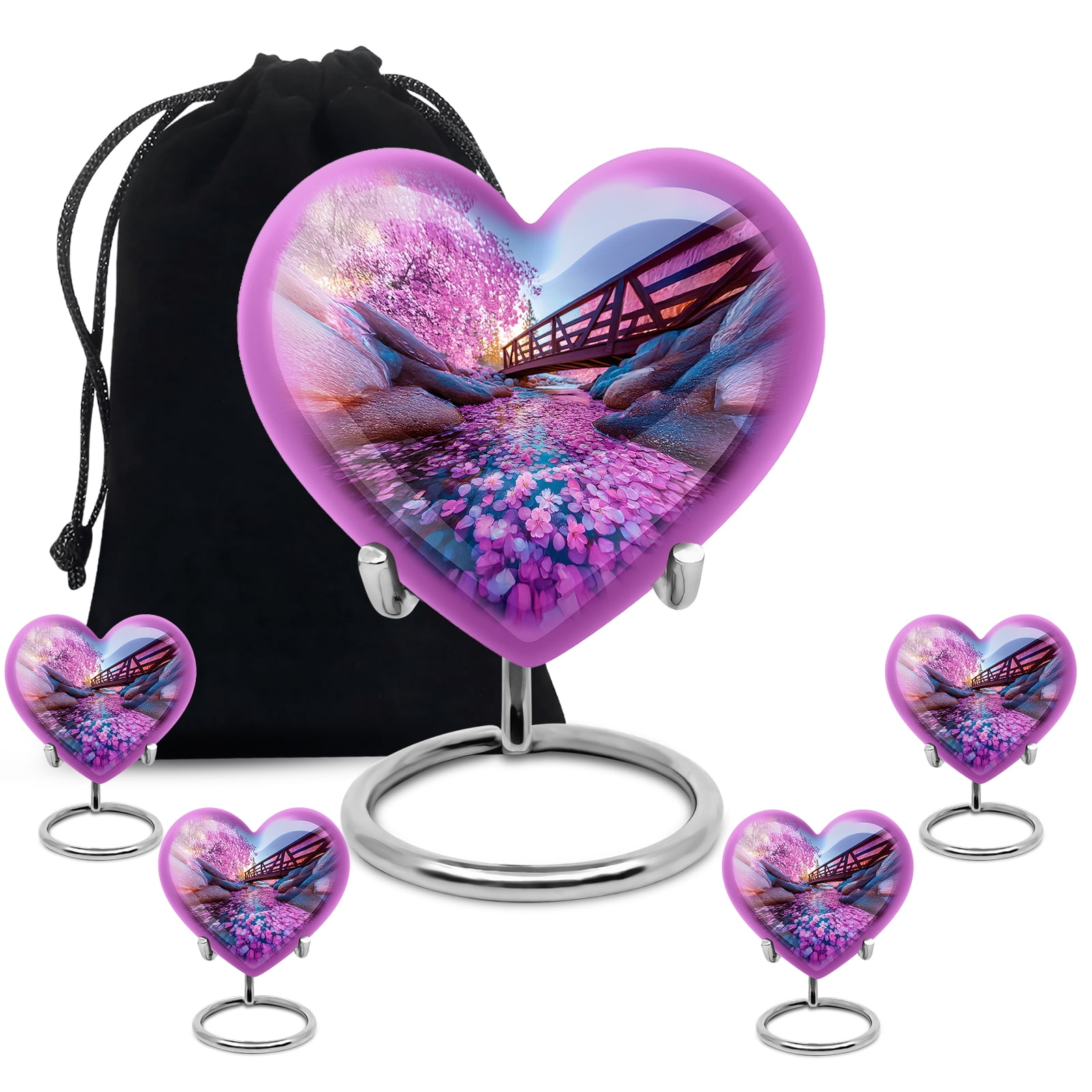 KARYLIZ Cherry Blossom Urns for Women - Heart Shaped Urn For Ashes ...