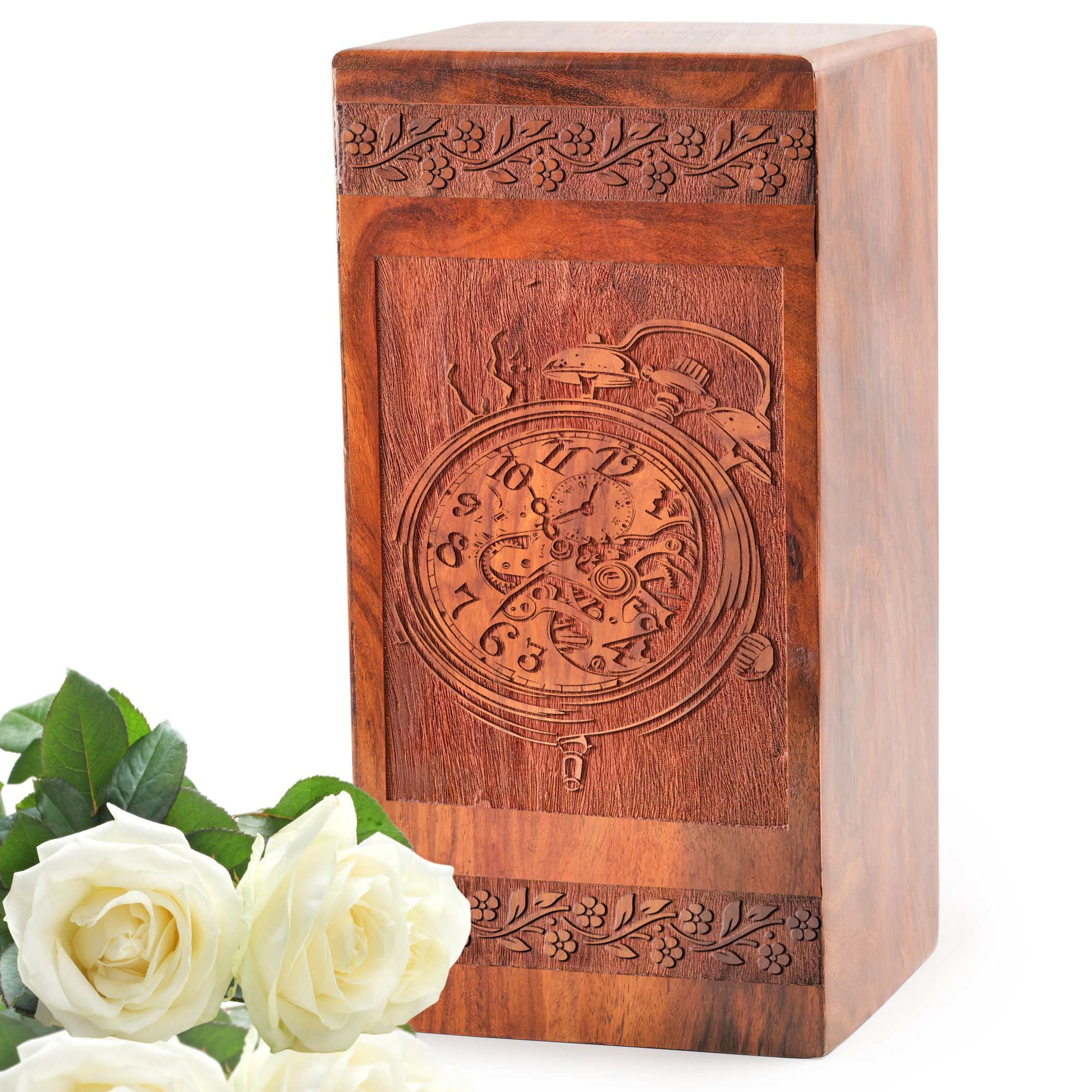 KARYLIZ Clock Wooden Urn For Ashes Adult Male - Mini Urns For Ashes ...
