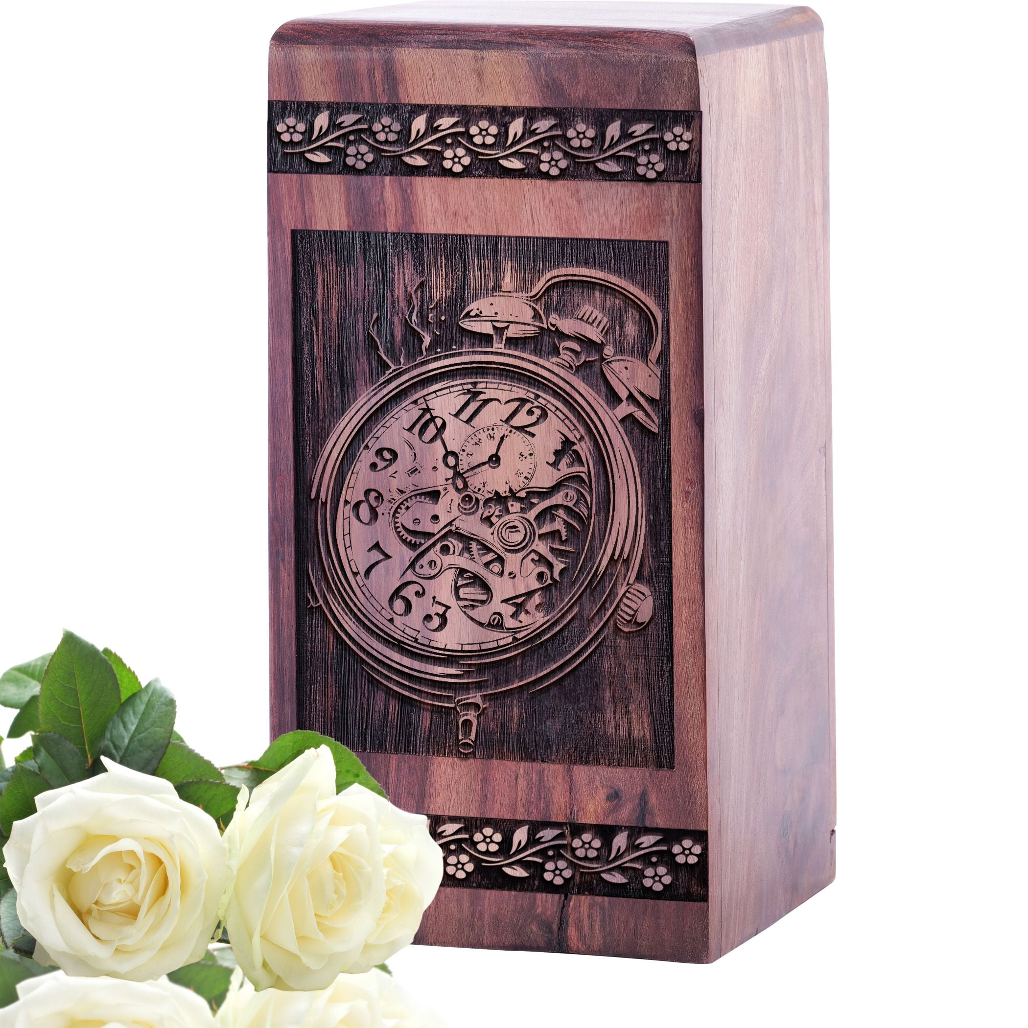 KARYLIZ Clock Wooden Urns For Human Ashes Adult - Small Urns For Human ...