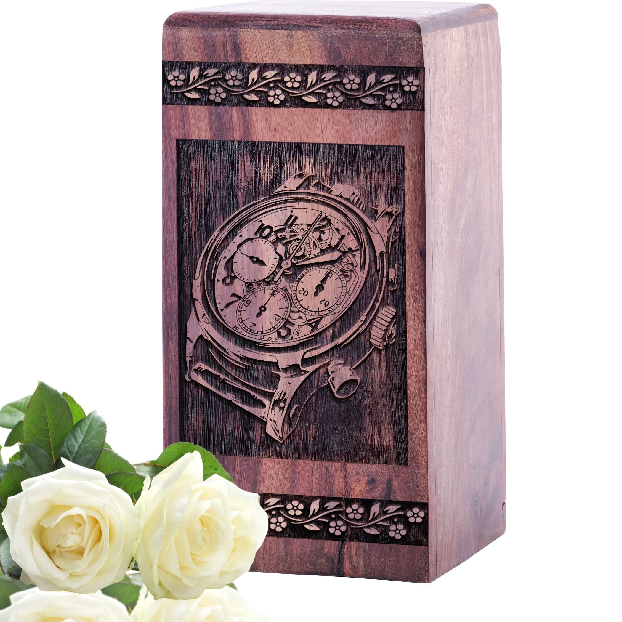 KARYLIZ Clock Wooden Urns For Human Ashes - Small Wood Urn - Cremation ...