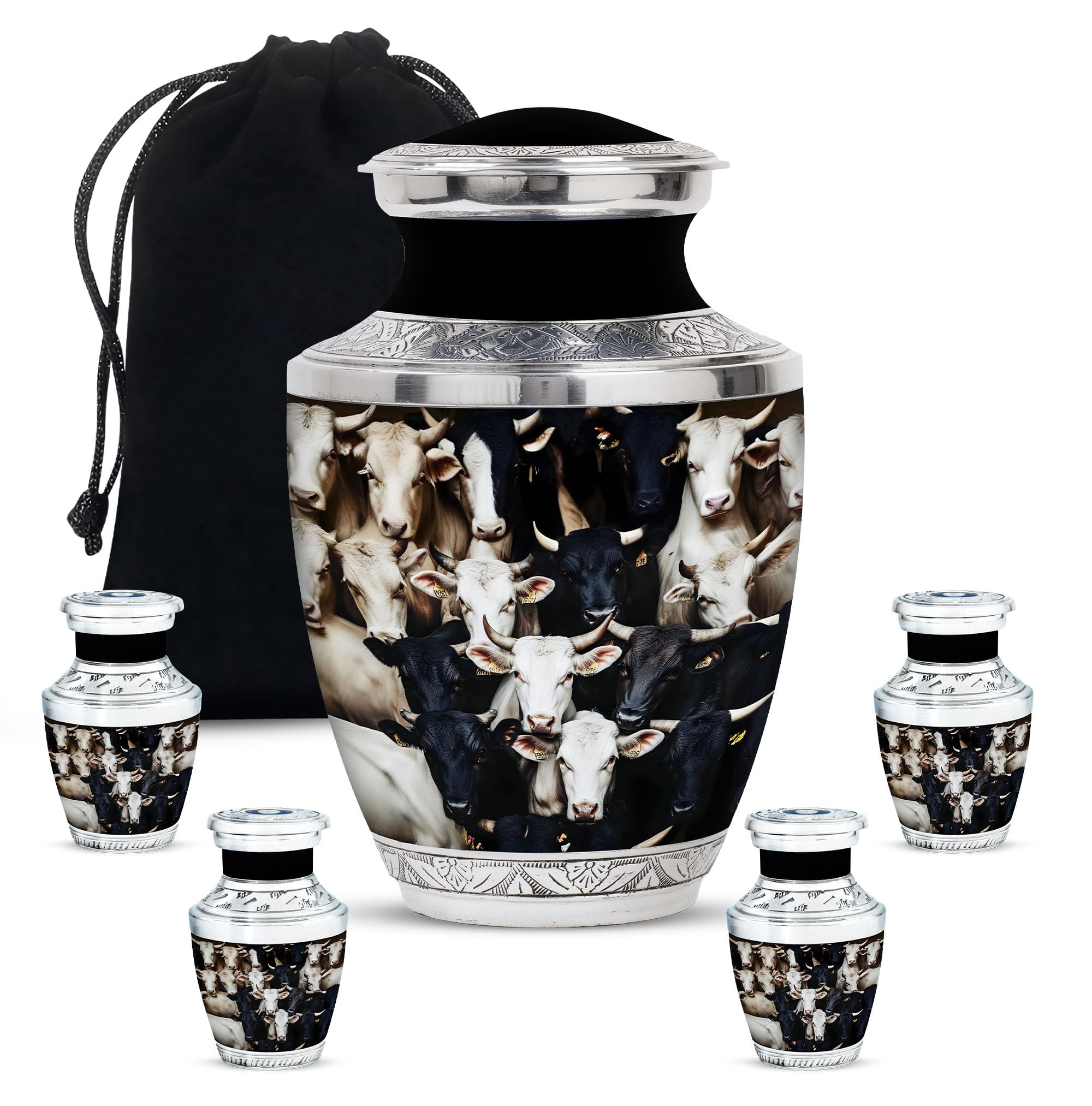 KARYLIZ Cow Cremation Urns For Human Ashes Adult Man - Small Urns For ...