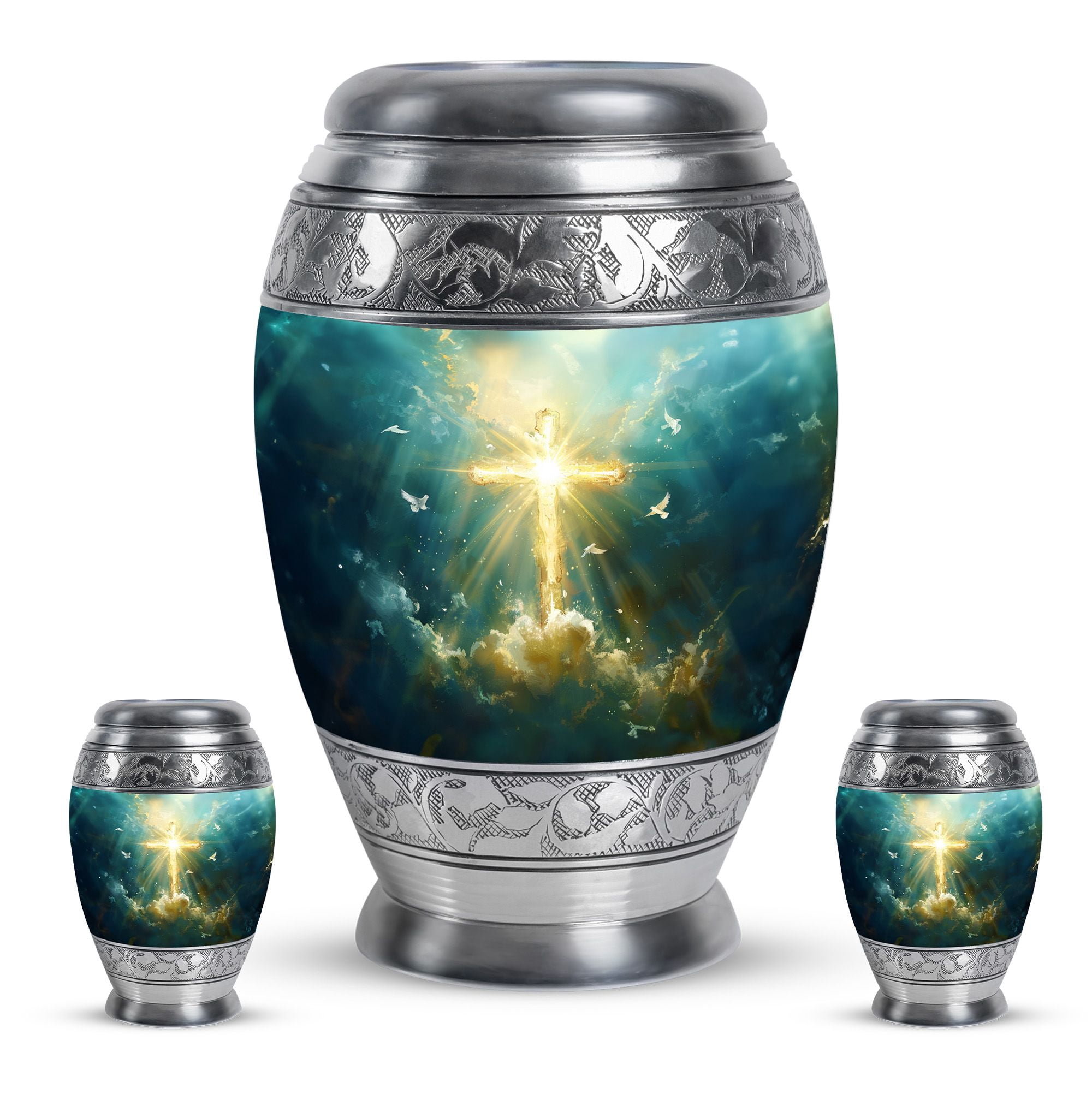 KARYLIZ Cross Ash Holders For Human Ashes - Funeral Urn - Large Urn For ...