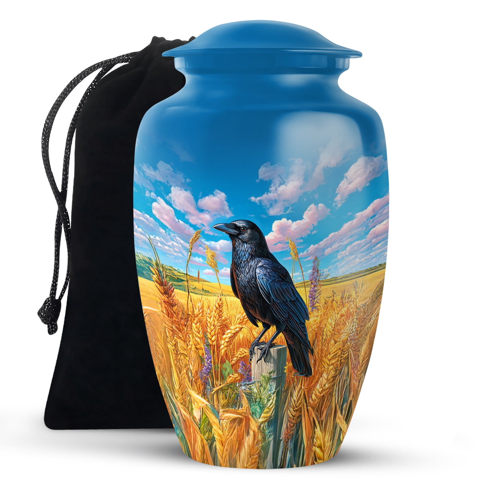 KARYLIZ Crow Cremation Large Urn For Ashes For Women & Men - Raven in ...