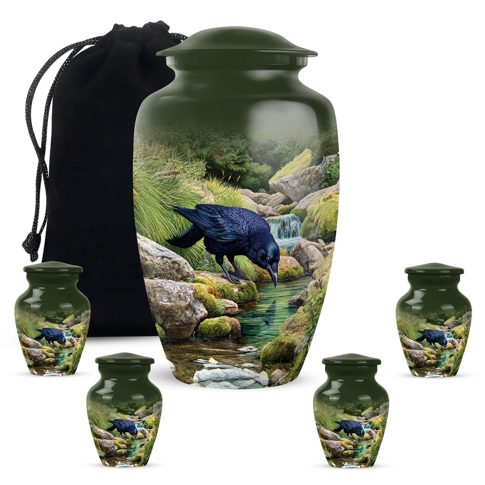 KARYLIZ Crow Cremation Urns For Human Ashes Adult Female - Raven in ...