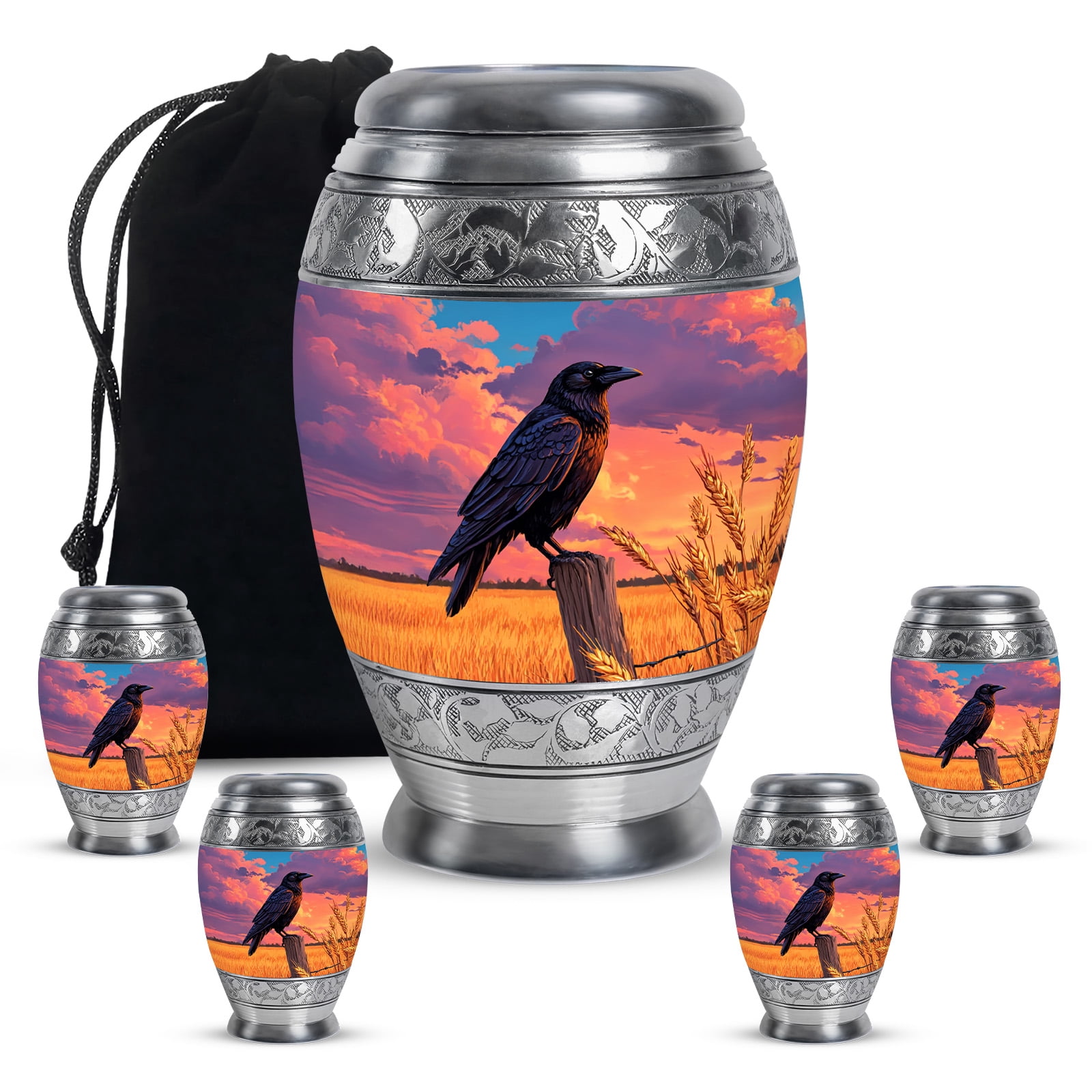KARYLIZ Crow Cremation Urns For Human Ashes Women & Men - Raven at ...