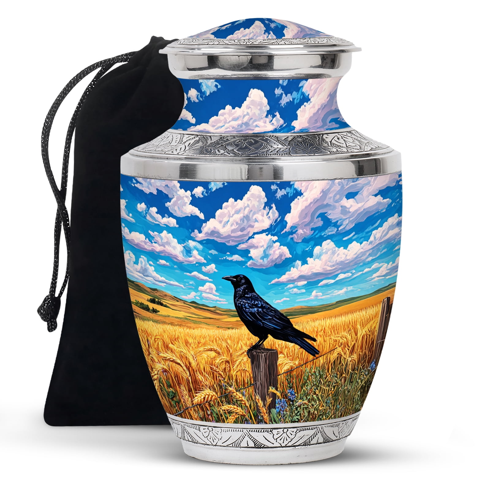 KARYLIZ Crow Decorative Urns - Funeral Urns For Human Ashes Adult Man ...