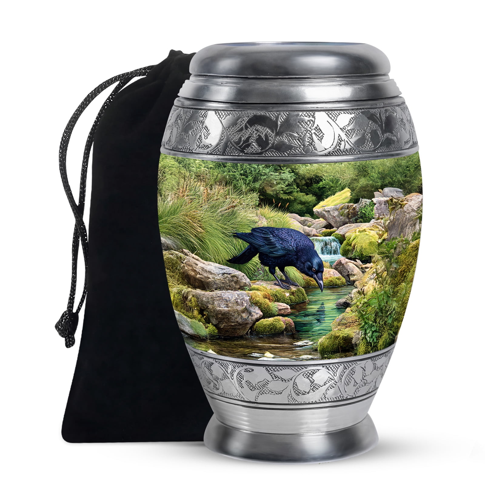 KARYLIZ Crow Funeral Urns For Human Ashes Adult Man & Women - Raven in ...