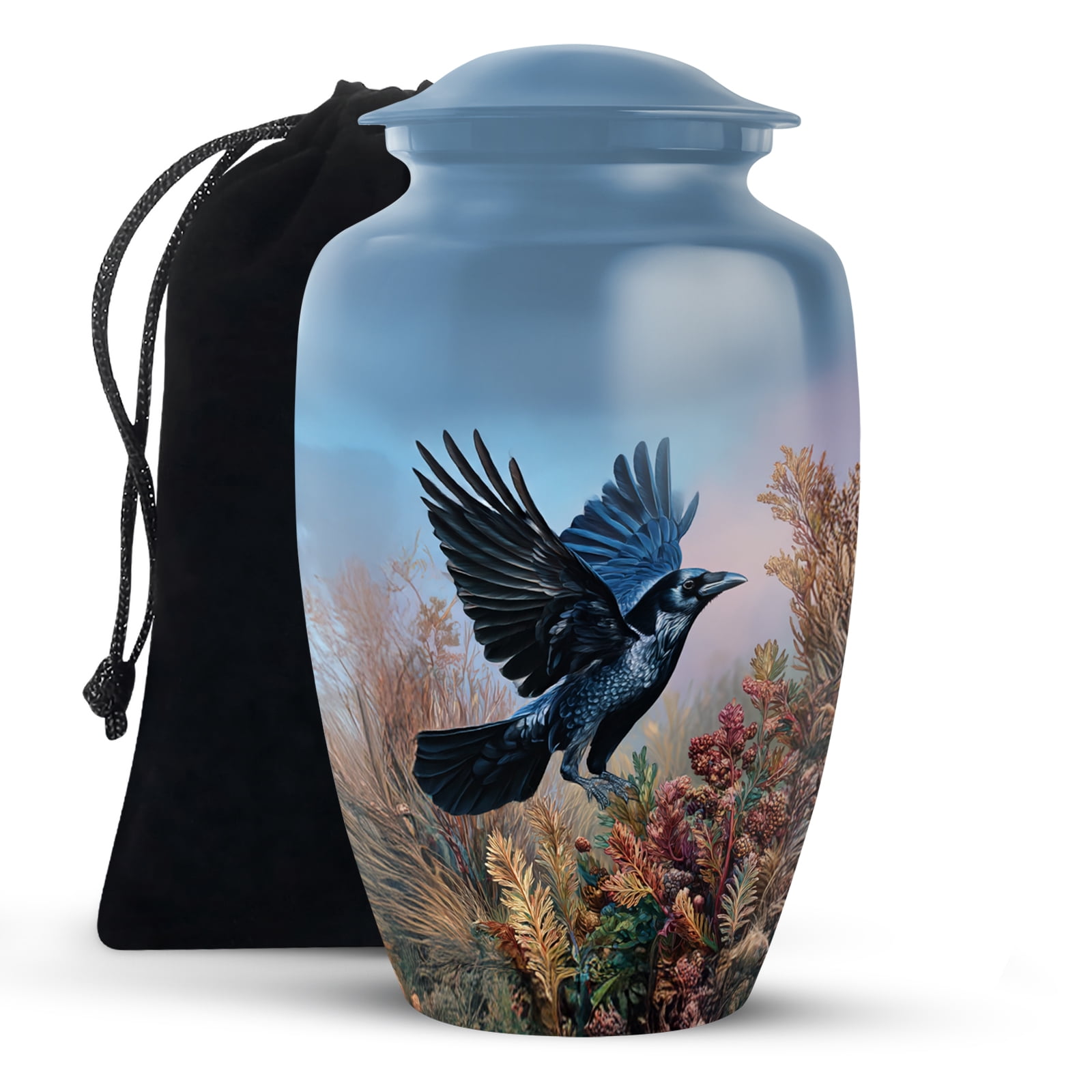 KARYLIZ Crow Memorial Urns For Human Ashes Women & Men - Raven over ...