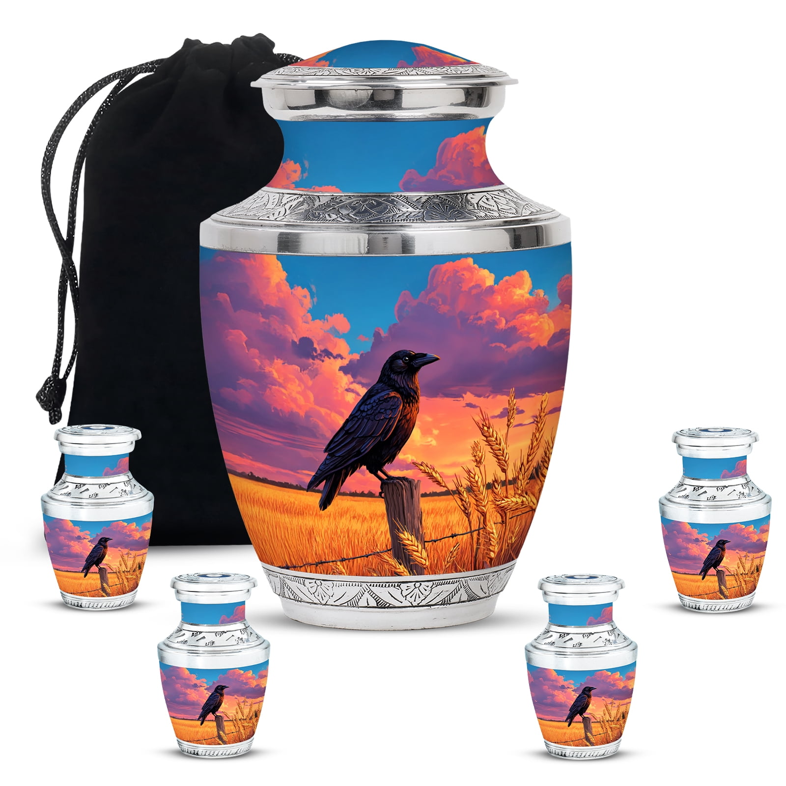 KARYLIZ Crow Urn For Ashes Adult Female - Urns For Human Ashes Adult ...