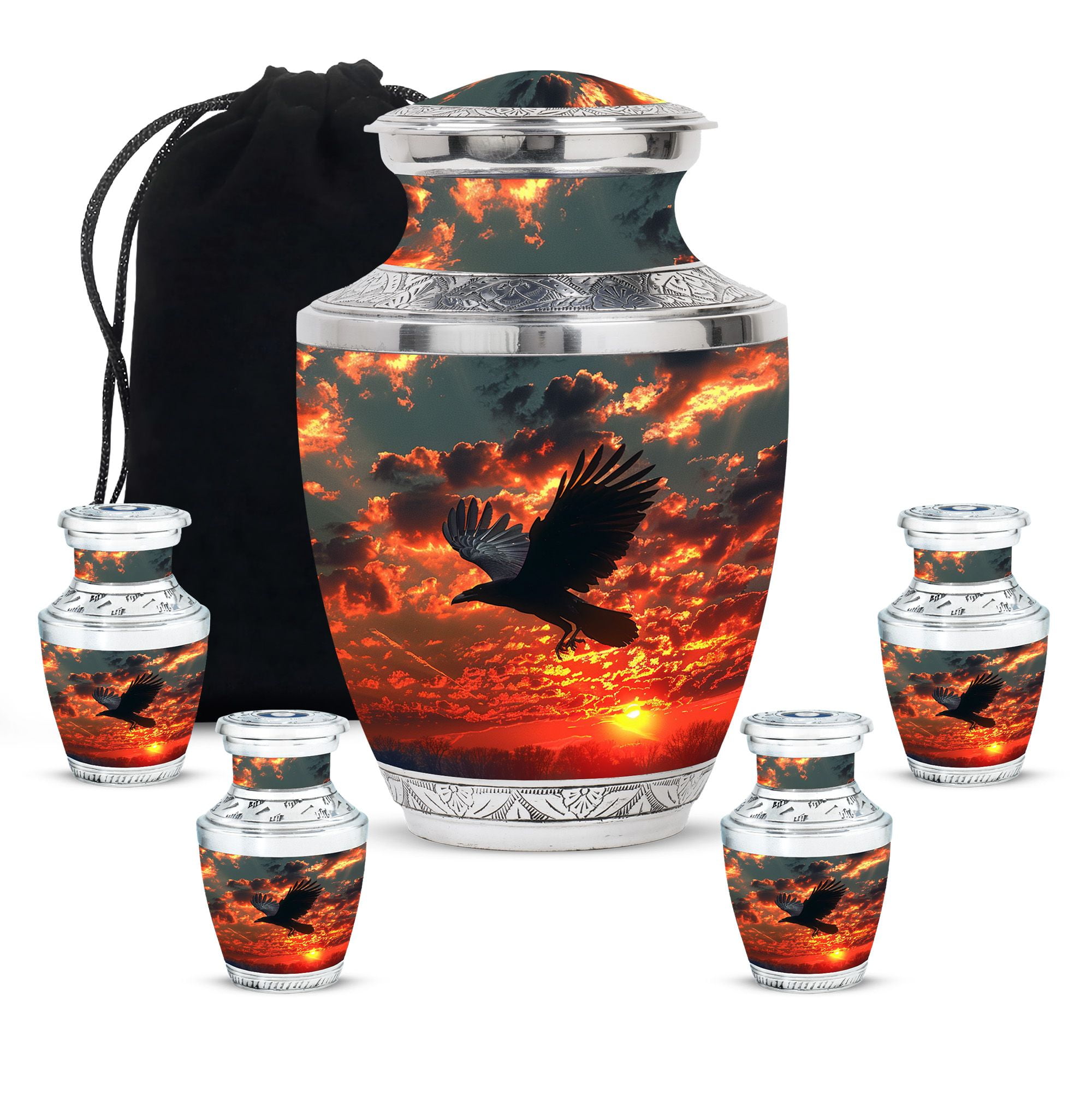 KARYLIZ Crow Urn For Human Ashes - Urn for Human Ashes Adult Female ...