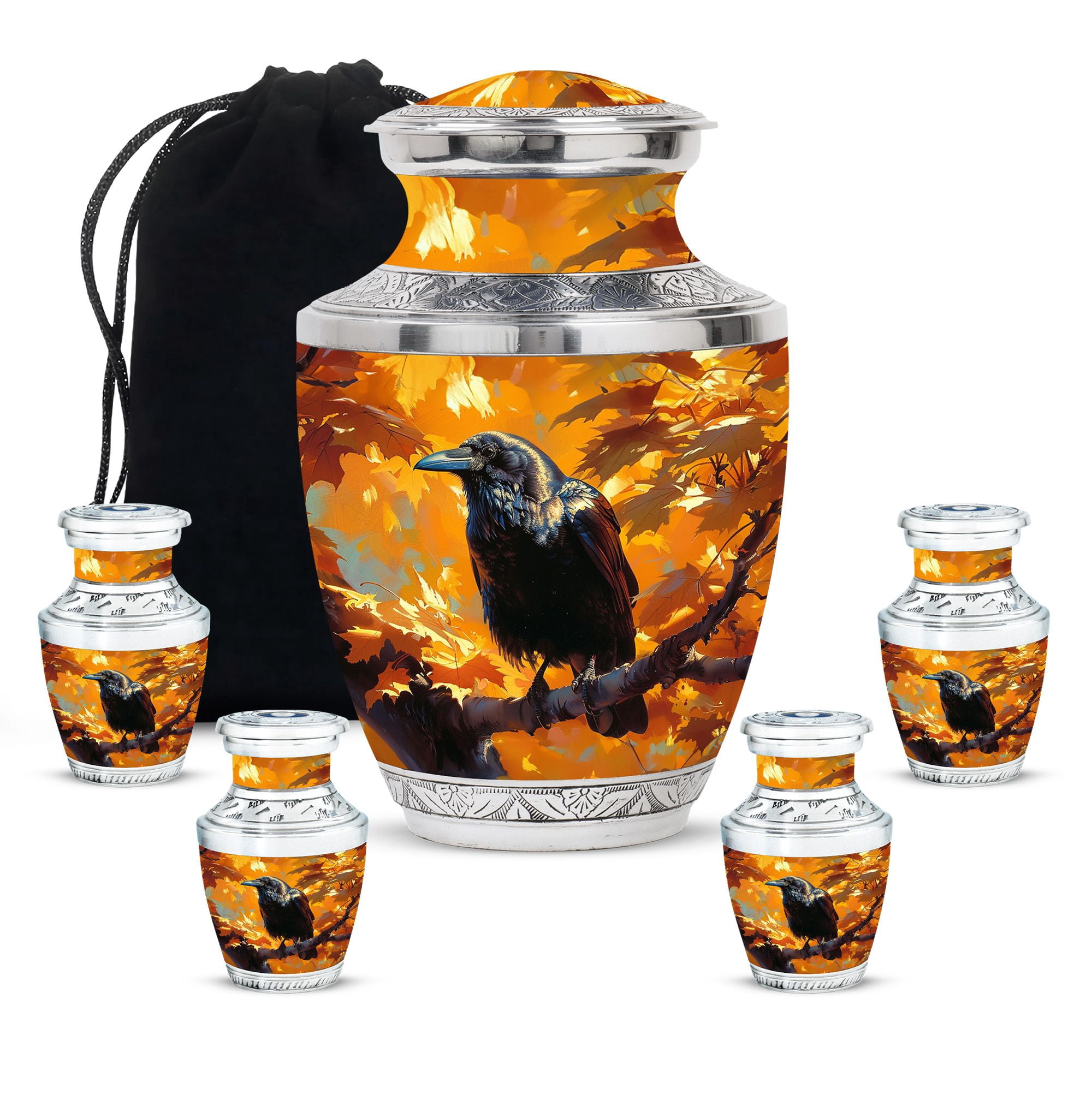 KARYLIZ Crow Urn For Human Ashes - Urn for Human Ashes Adult Man ...