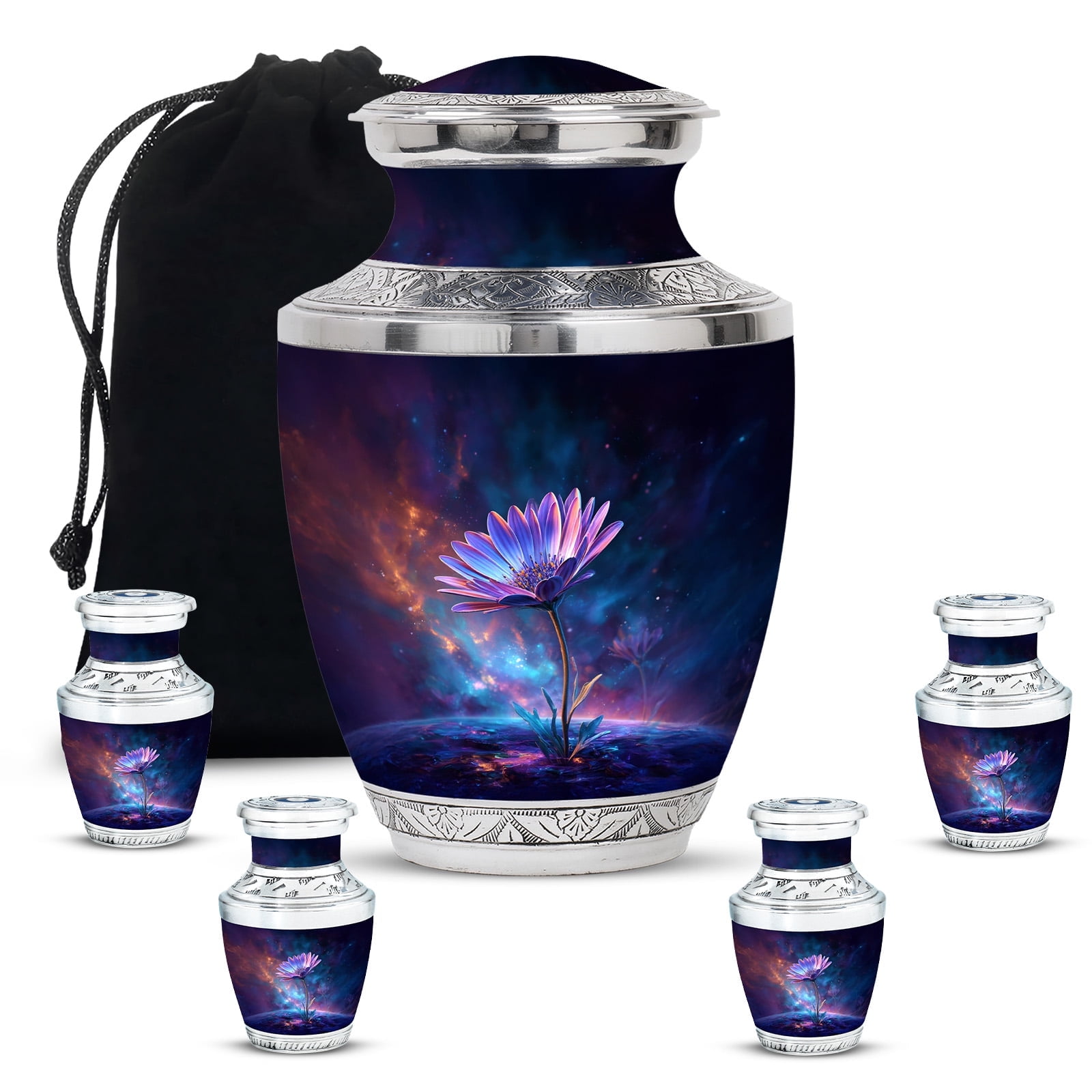KARYLIZ Daisy Funeral Urns - Combo of 5 with 10 Inch Memorial Burial ...
